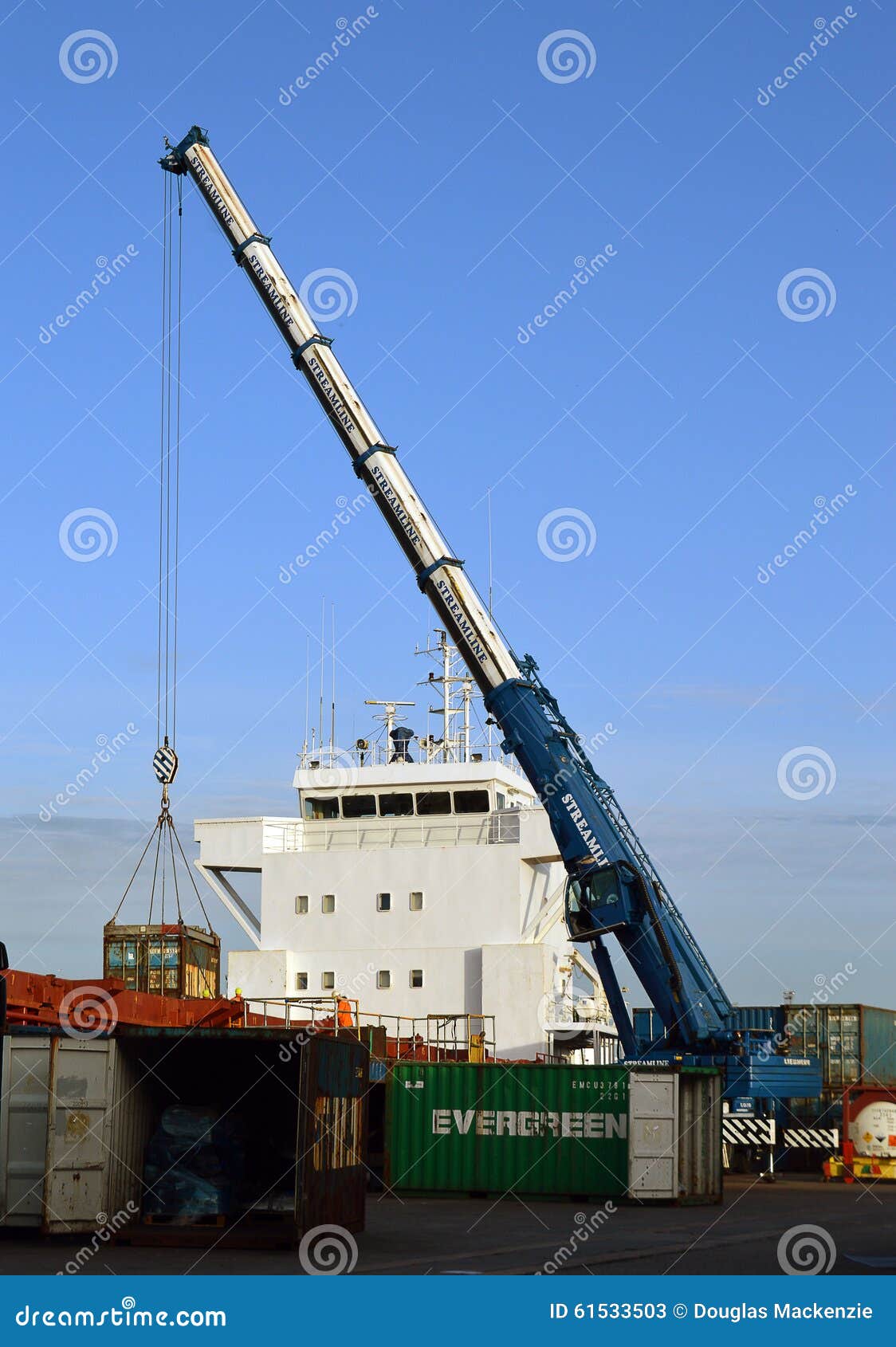 Loading Containers Onto a Ship at Aberdeen Harbour, Scotland Editorial ...