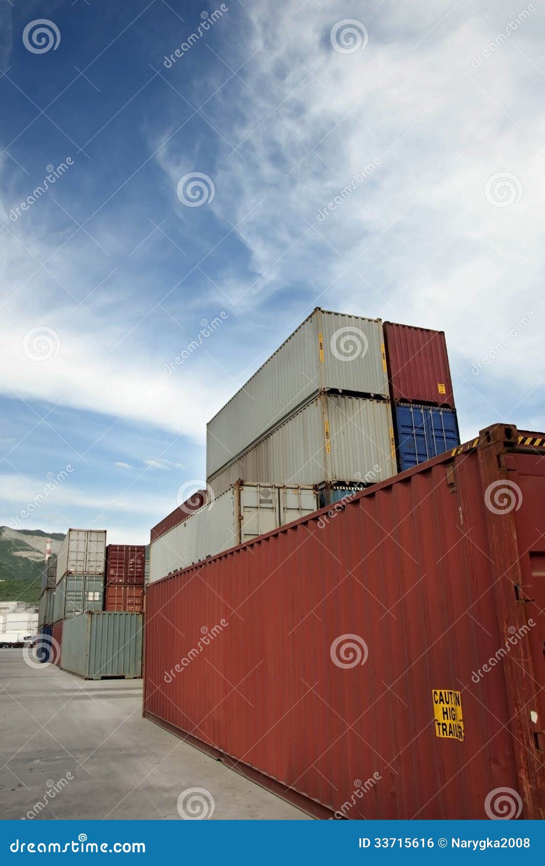 Loading of containers stock photo. Image of freight, equipment - 33715616