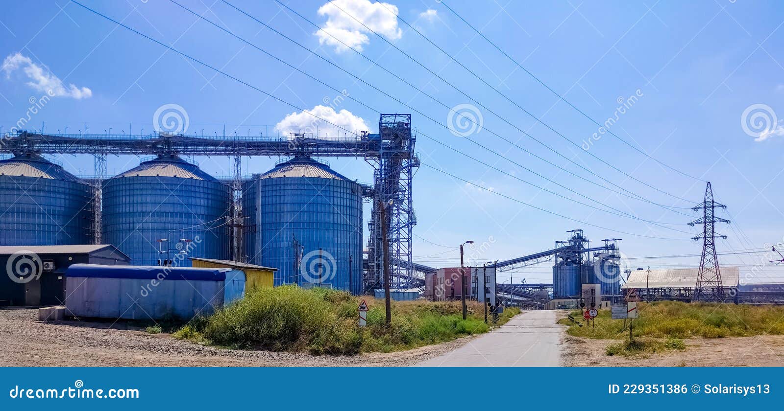 Loading Corn for Storage at a Grain Elevator Stock Photo - Image of ...