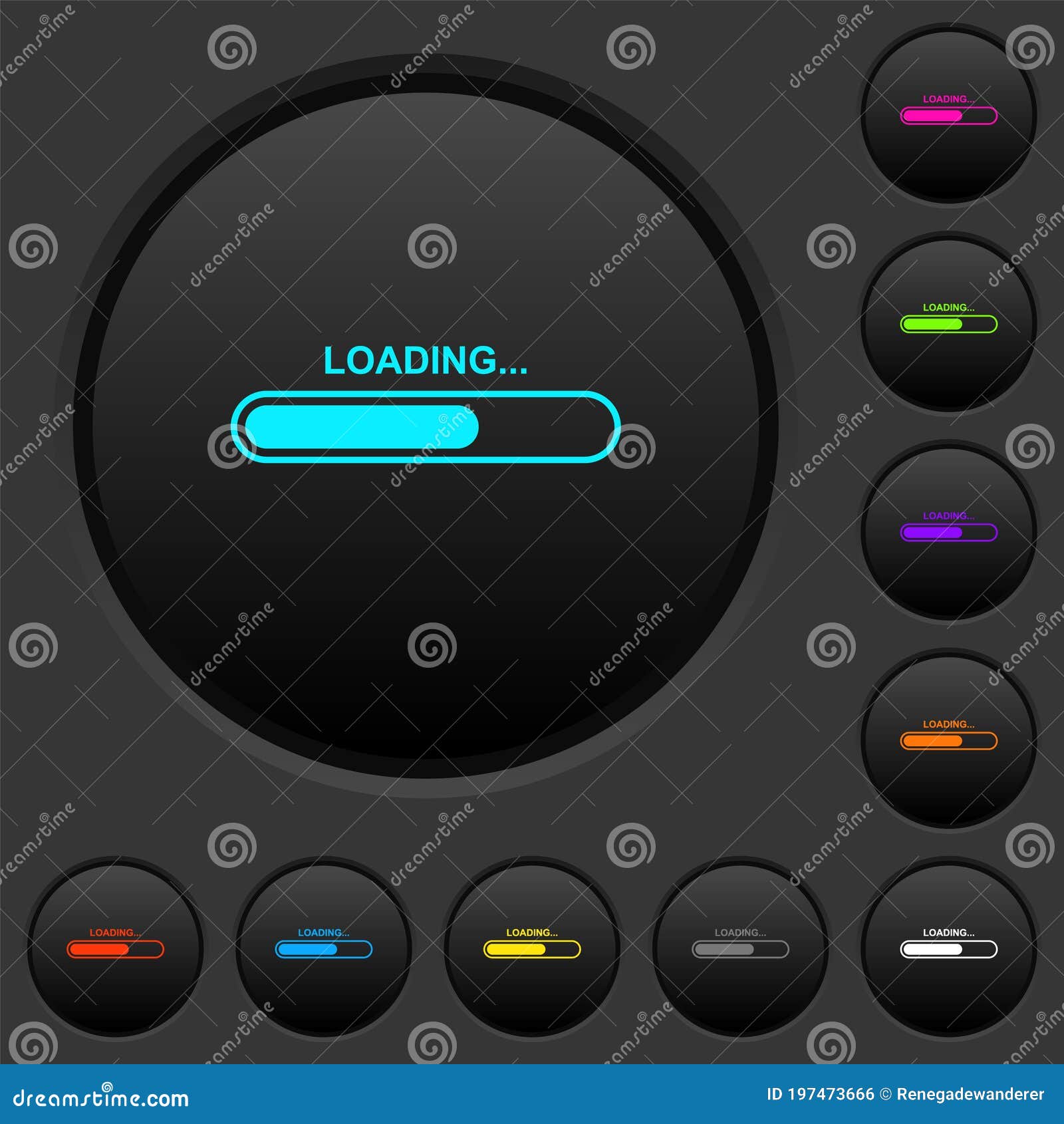 Loading Bar Set On Dark Backdrop Progress Visualization Color