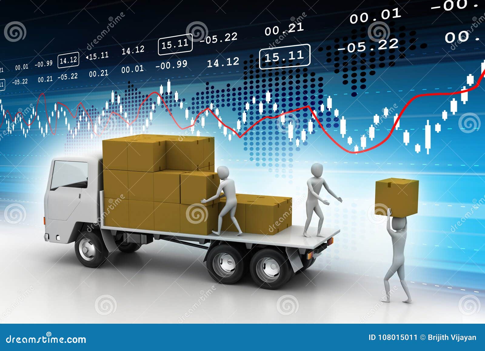 Loading and Delivery of Goods Stock Illustration - Illustration of ...