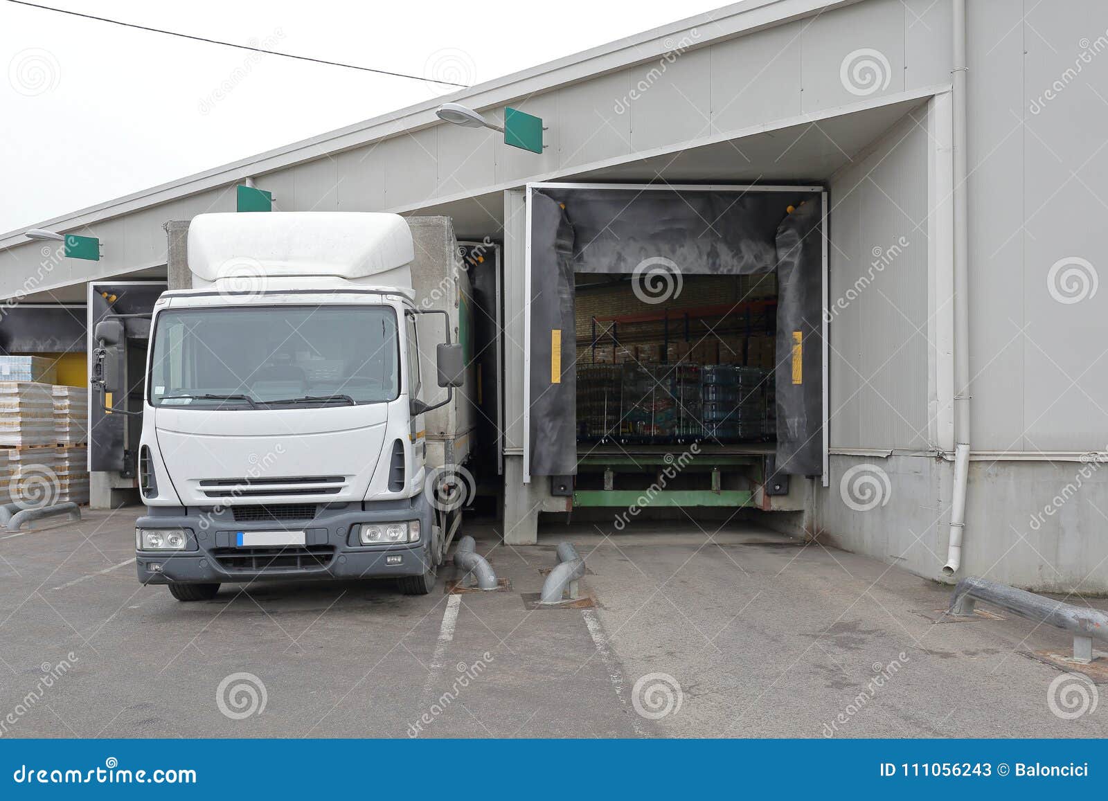 Loading Bay Warehouse stock image. Image of shipping - 111056243