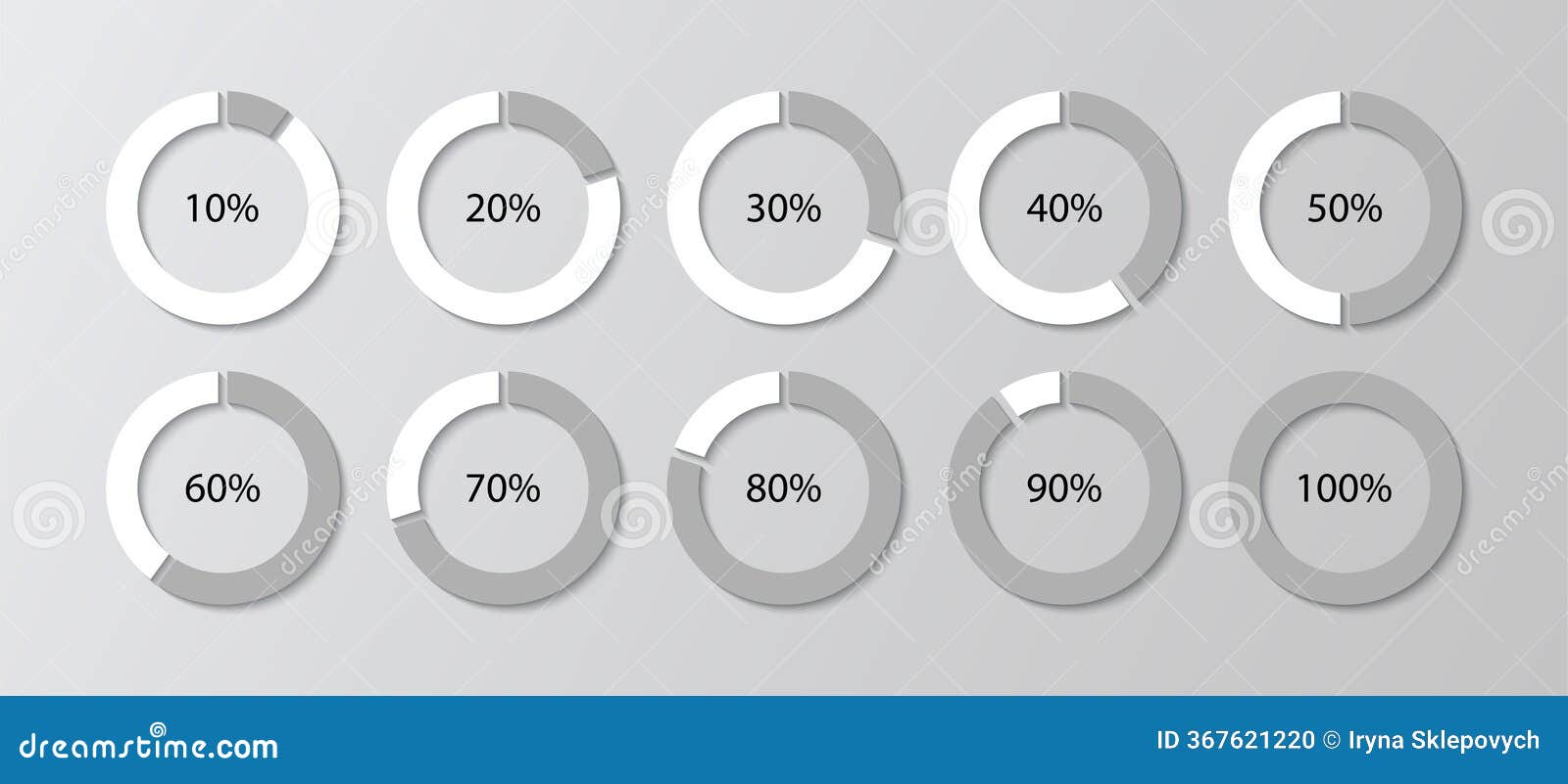 Piechart With Segments And Slices. Set Of Circular Chart. Round ...