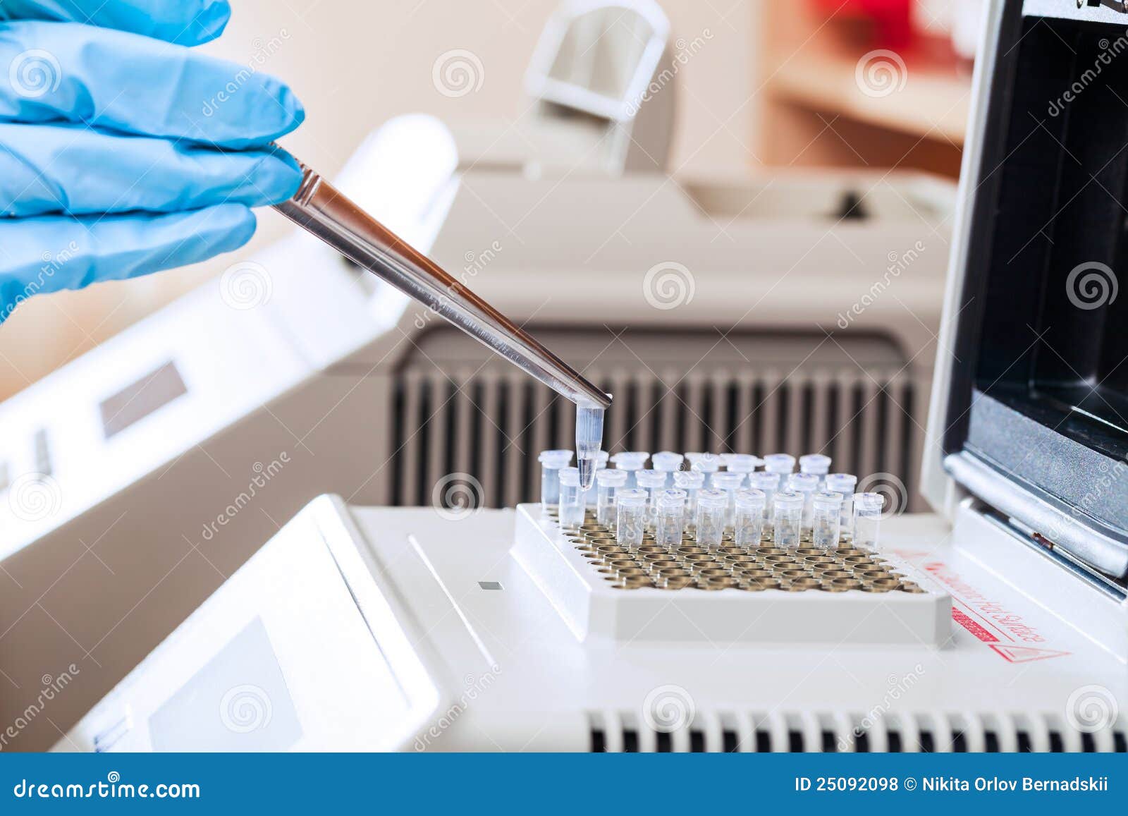 Loading DNA Samples for PCR Stock Photo - Image of latex, expertise ...