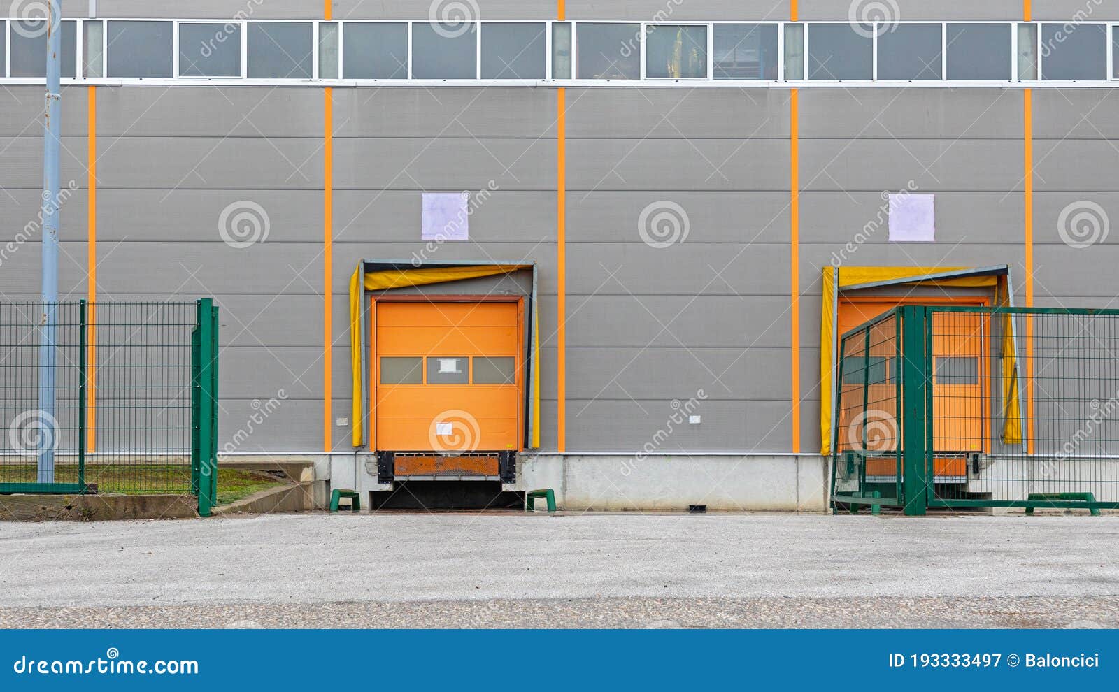 Loading Dock Doors stock image. Image of commercial - 193333497