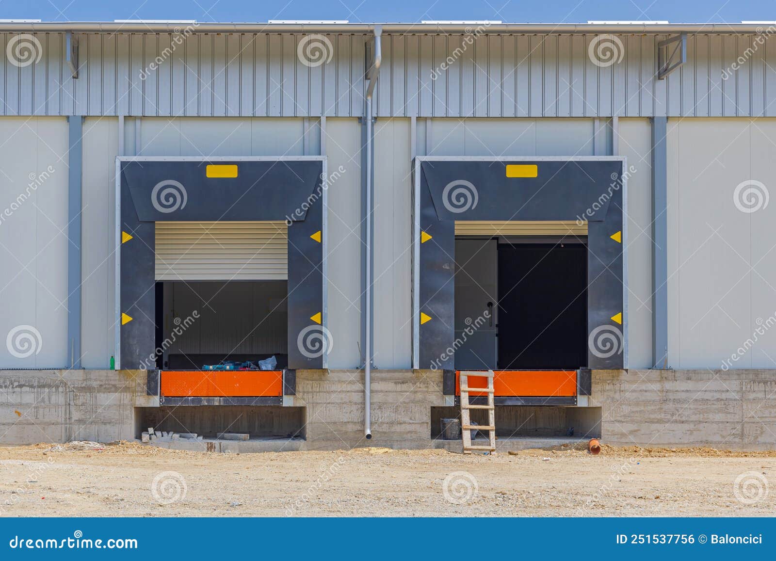 Loading Dock Doors stock photo. Image of industry, storage - 251537756