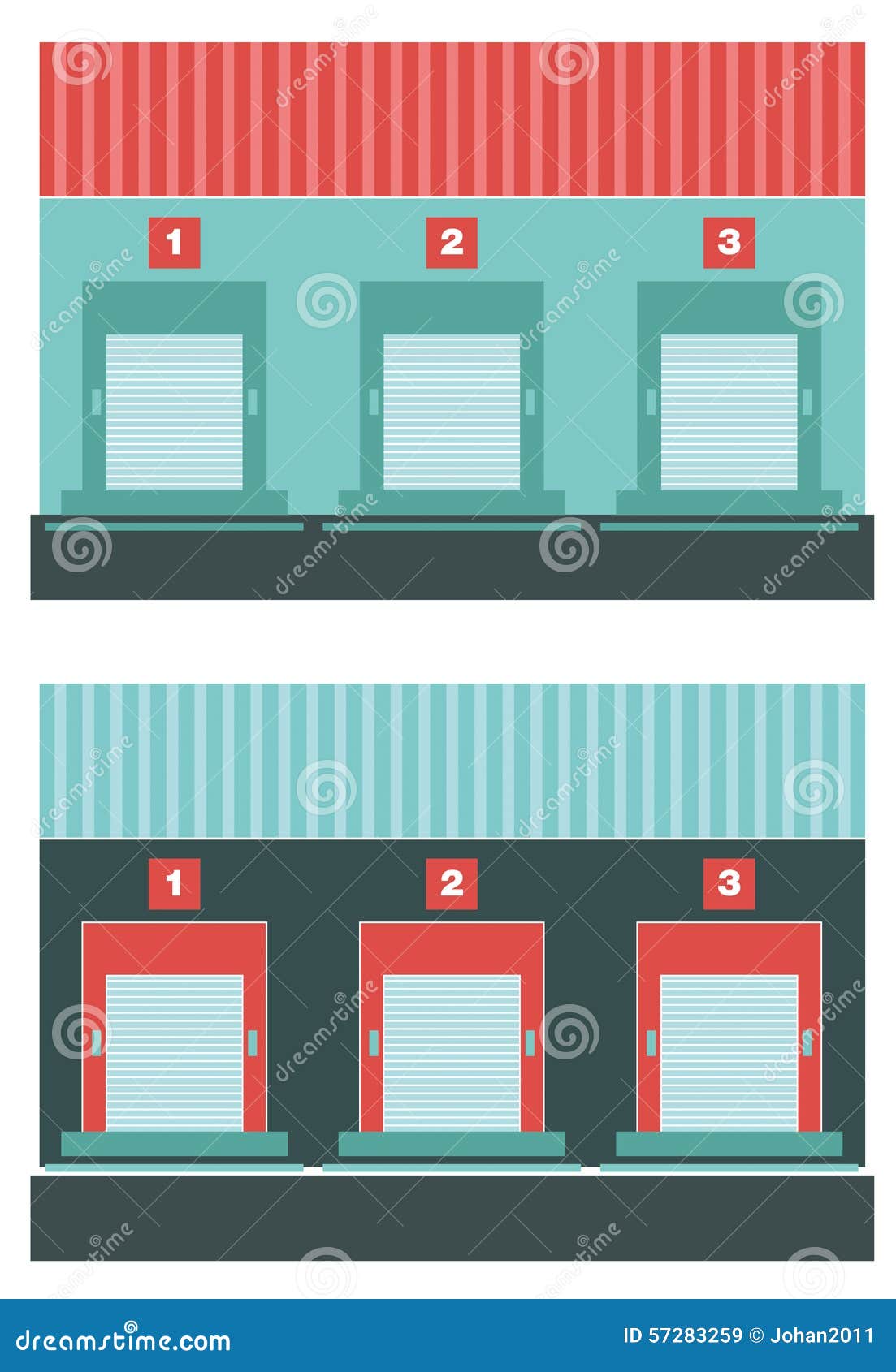 Loading dock. stock vector. Illustration of vector, color - 57283259
