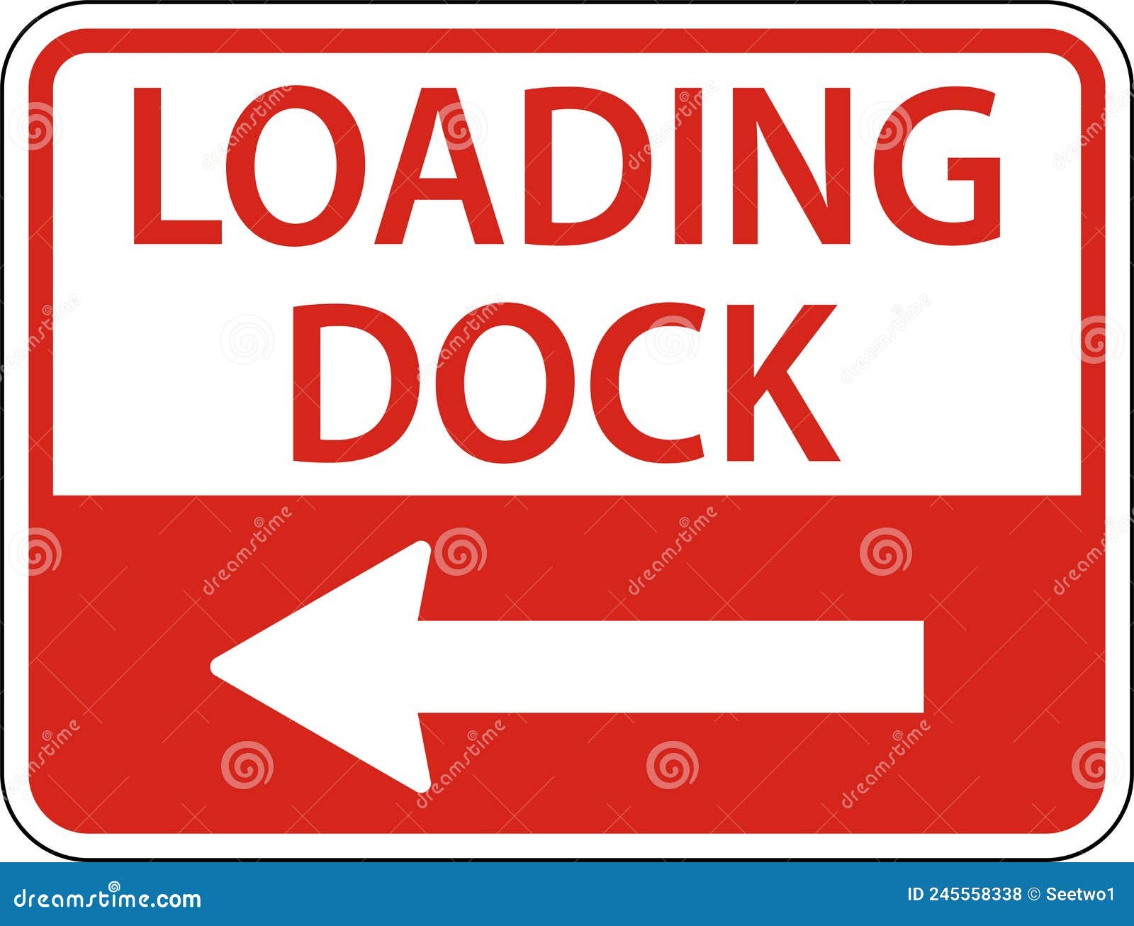 Loading Dock Left Arrow Sign on White Background Stock Vector ...