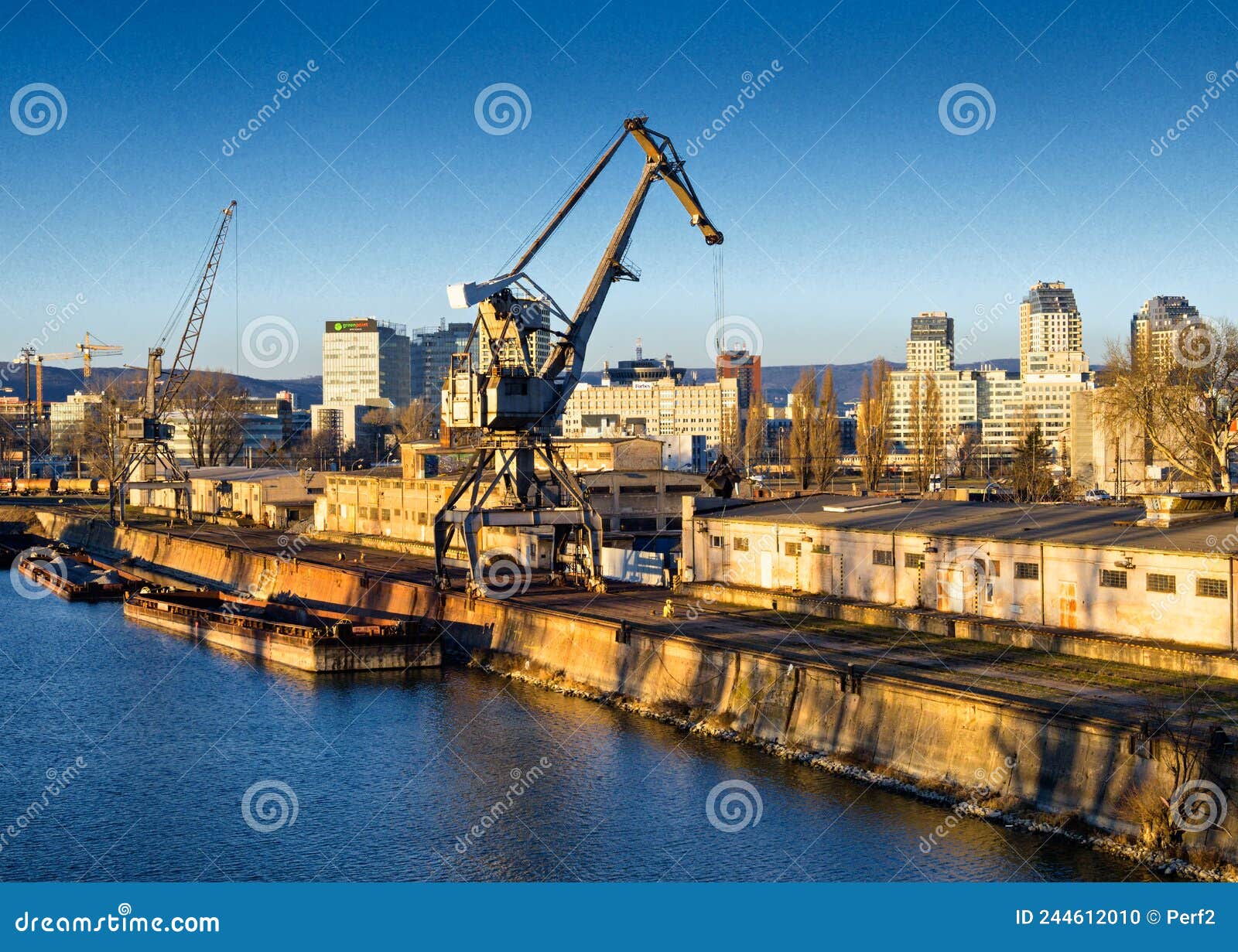 Loading Dock On Warehouse. Modern Logistics Center. Docking Stations Of ...