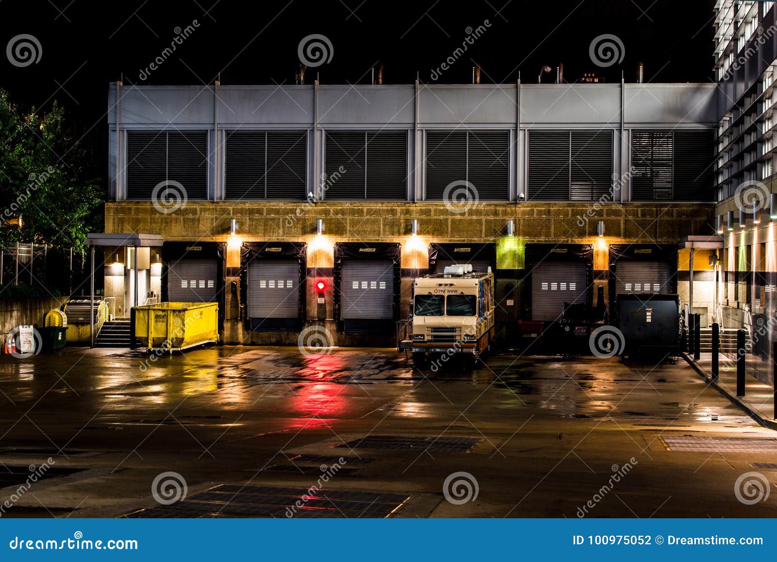 Loading Dock On Warehouse. Modern Logistics Center. Docking Stations Of ...