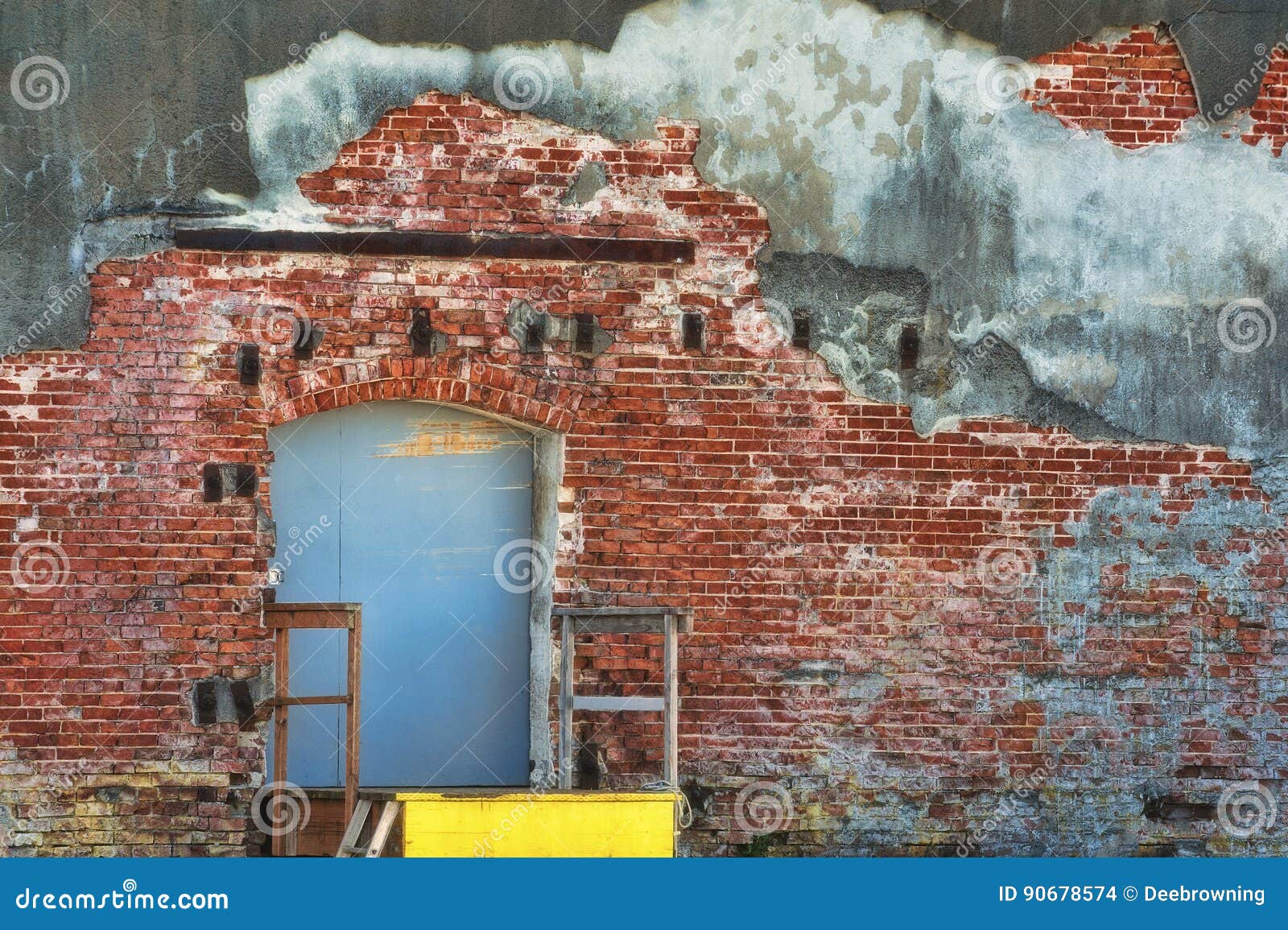 Loading Dock Side of Old Building Stock Photo - Image of building ...