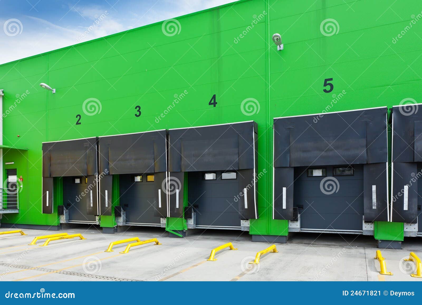 Loading Docks in Industrial Warehouse Stock Image - Image of building ...