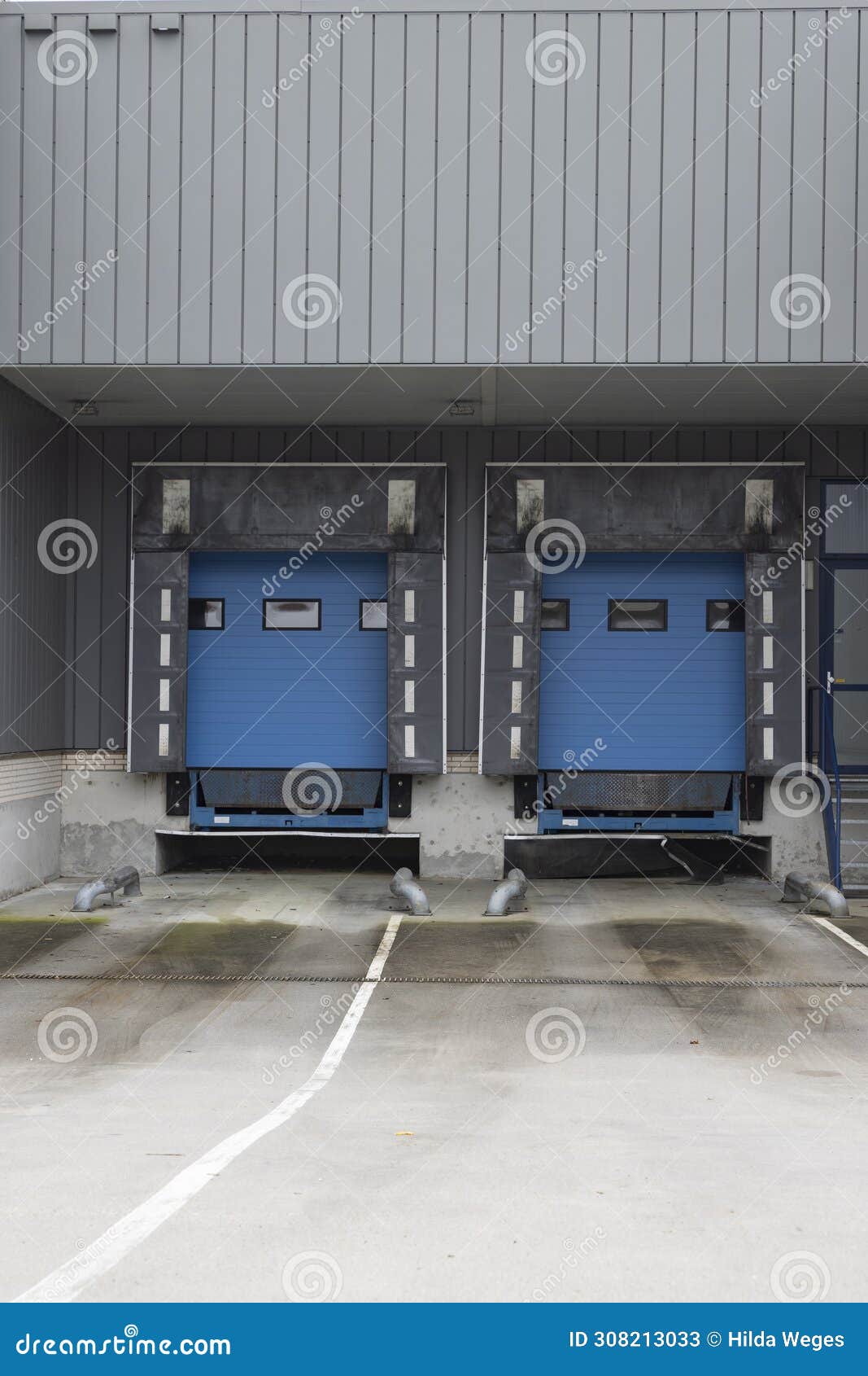 Loading docks of warehouse stock image. Image of goods - 308213033