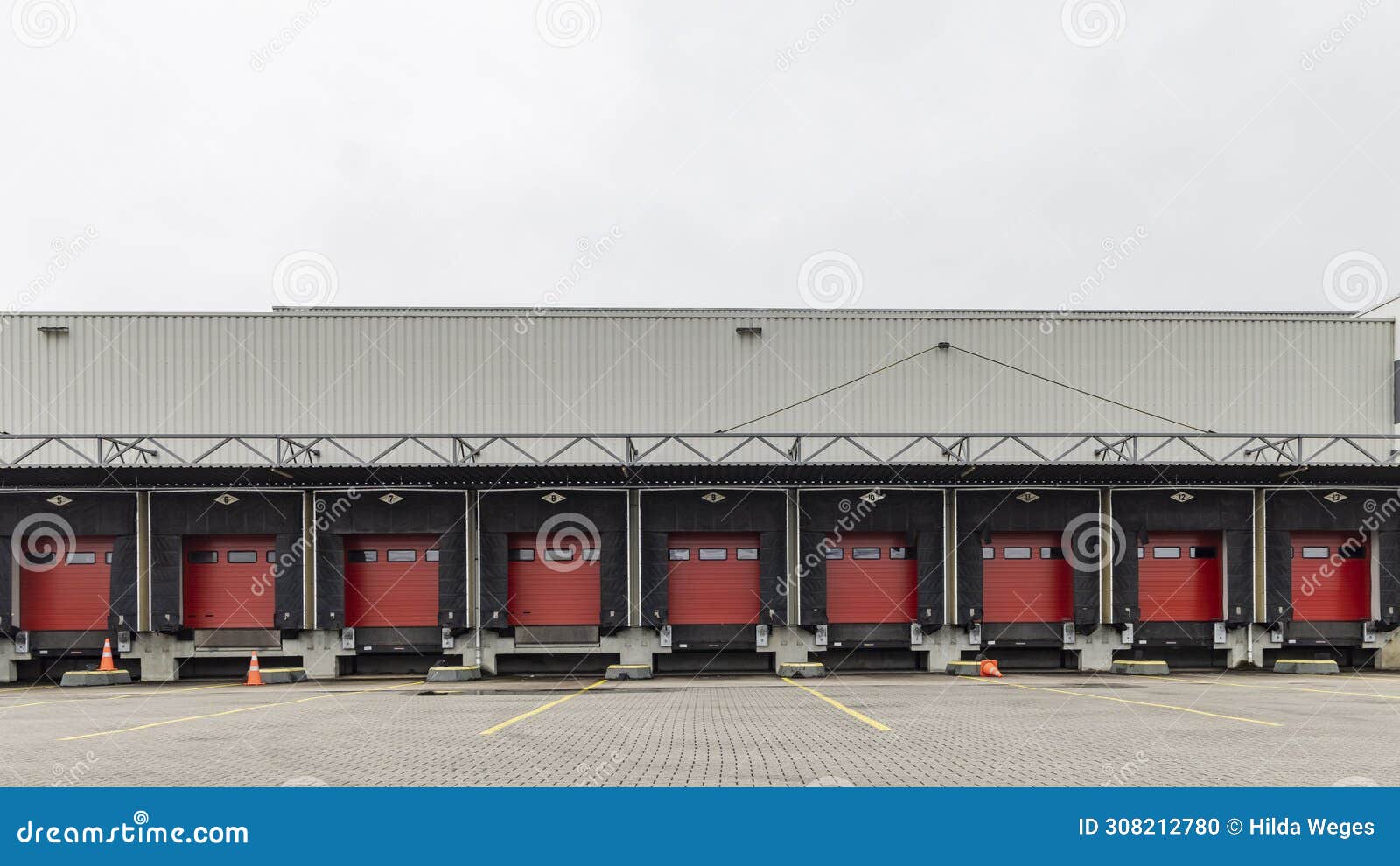 Loading docks of warehouse stock photo. Image of loader - 308212780