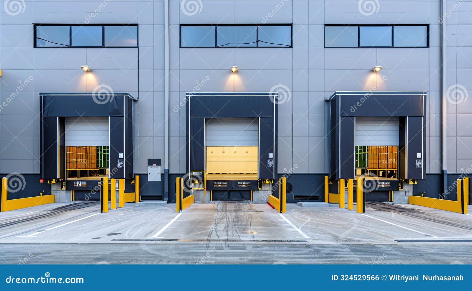 Loading Docks of a Warehouse Stock Illustration - Illustration of ...