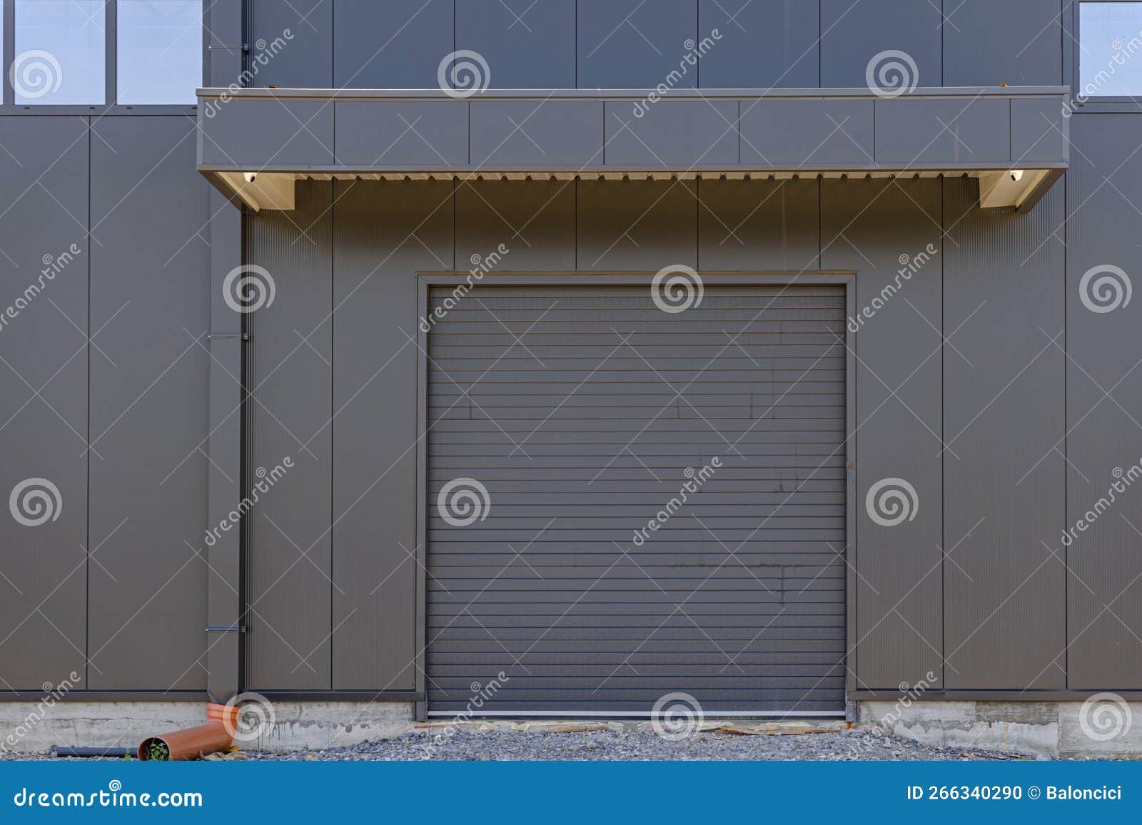 Loading Door Warehouse stock photo. Image of black, commercial - 266340290