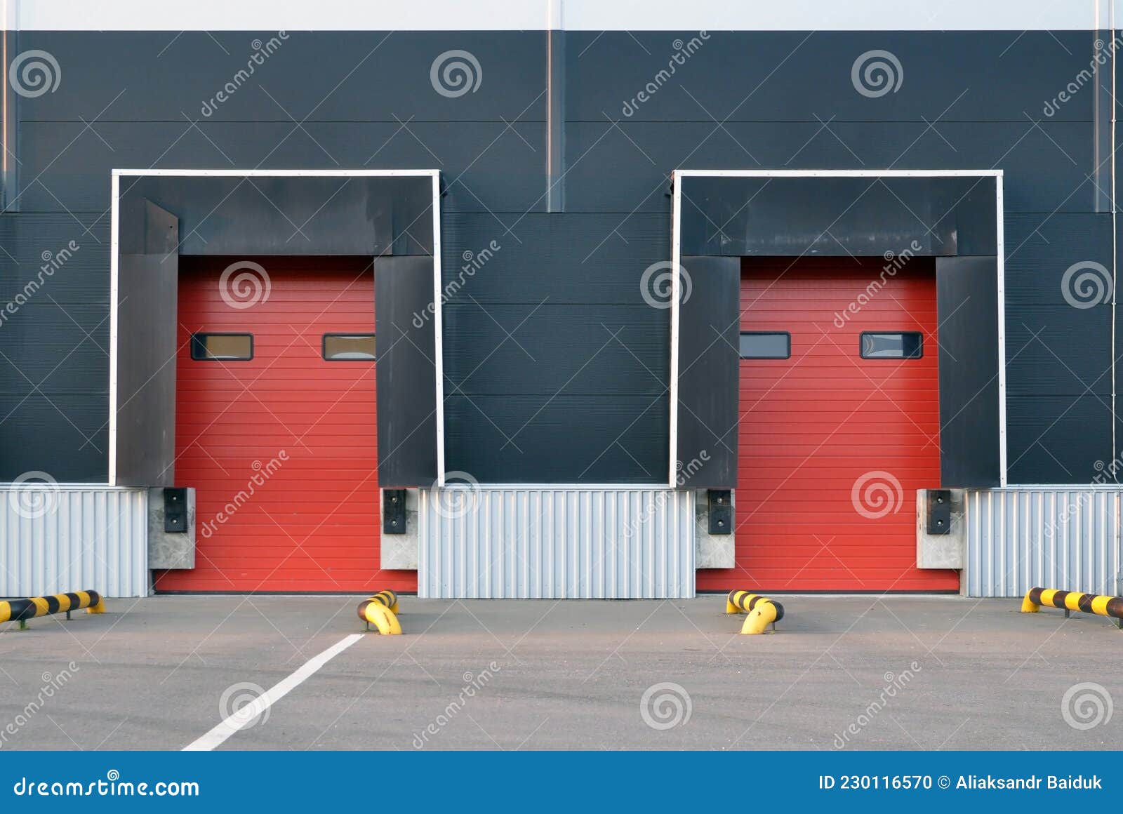 Loading Doors of a Distribution Warehouse for Loading Goods Stock Photo ...