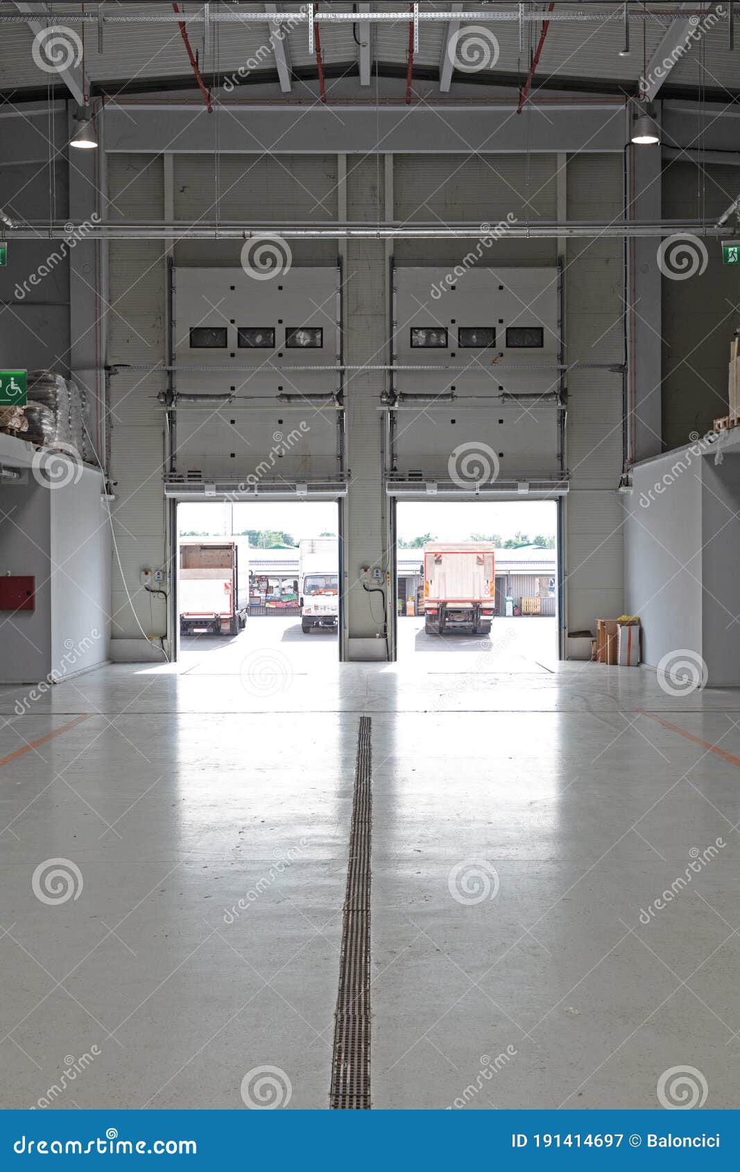 Loading Doors Warehouse stock image. Image of garage - 191414697