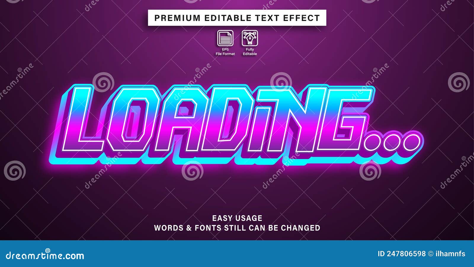 Loading Editable Text Effect, Text Graphic Style, Font Effect Stock ...