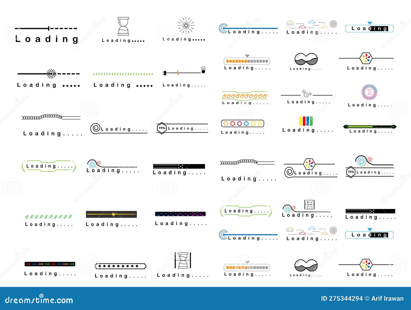 Loading Element Asset for App Web Ui Ux Design Big Set Stock Vector ...