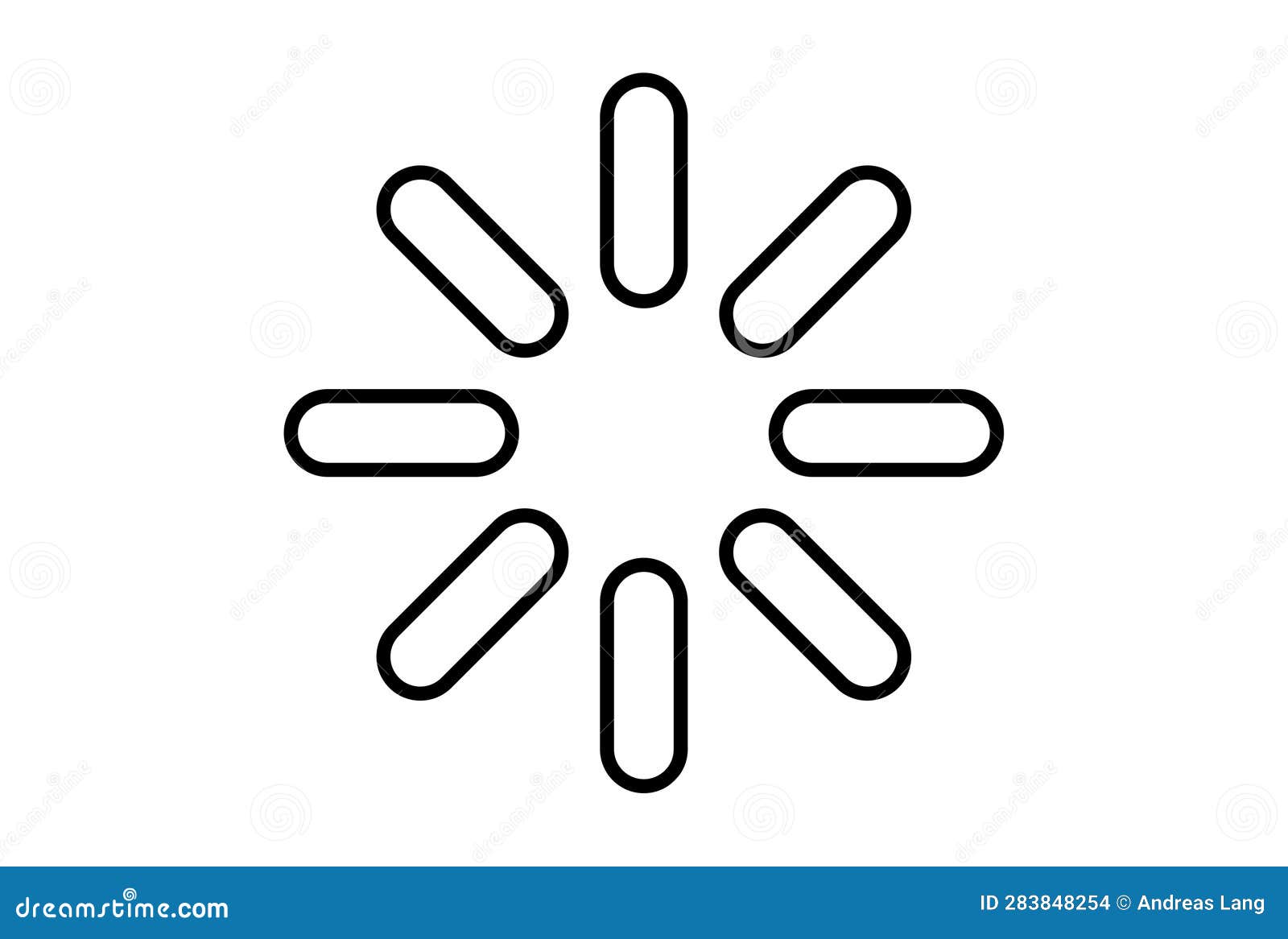 Loading Flat Icon Minimalistic Line Shape Symbol Black Sign Artwork ...