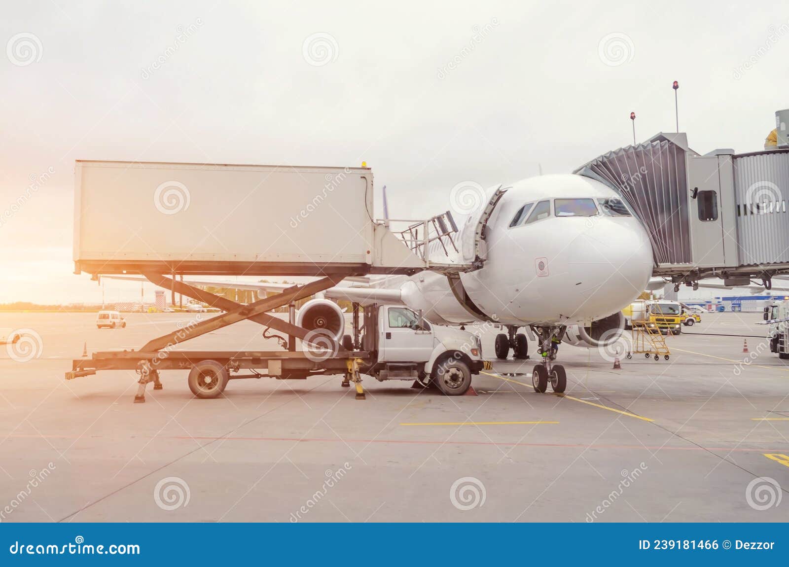 Loading Food on the Plane before the Flight Takes Off Stock Photo ...
