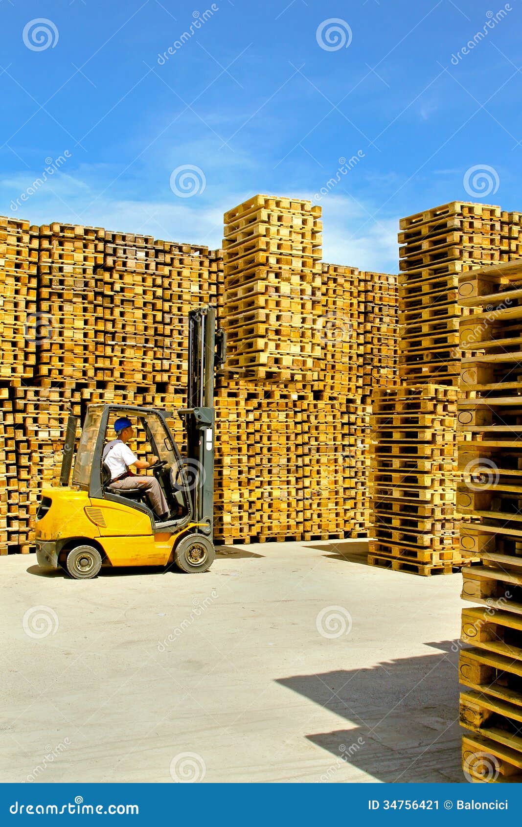 Loading forklift stock image. Image of pallets, industry - 34756421