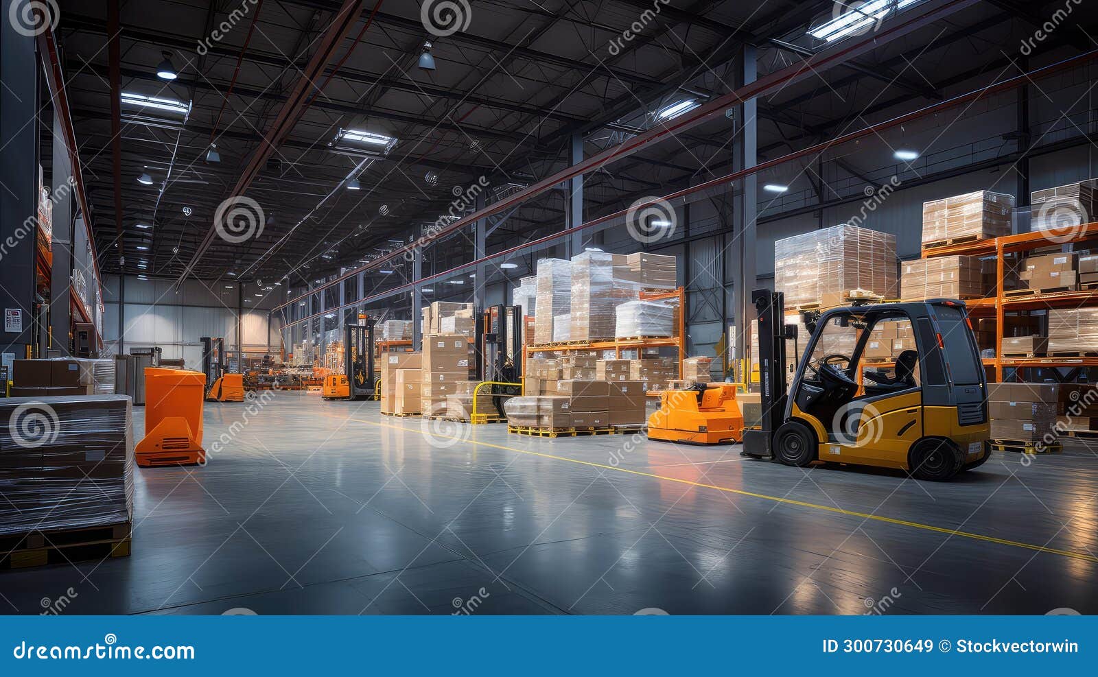 Loading Forklift Warehouse Background Stock Illustration - Illustration ...