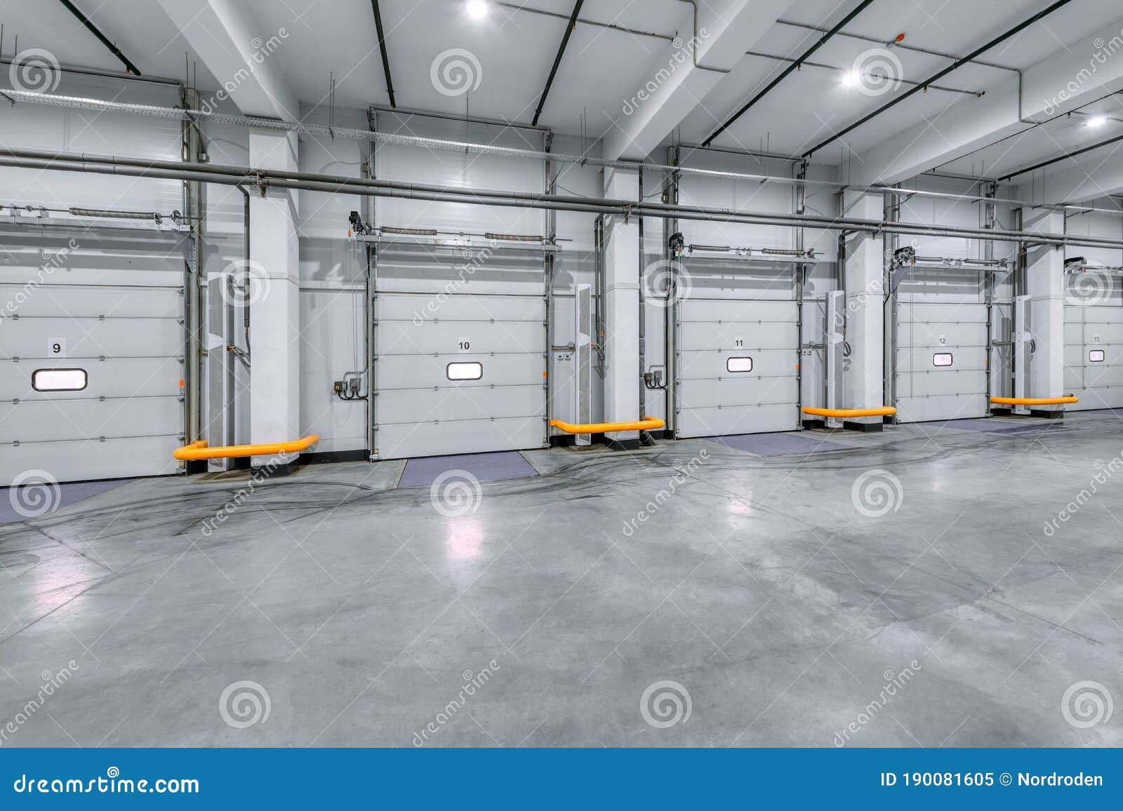 Loading Gates of a Large Industrial Warehouse. Industrial Interior ...