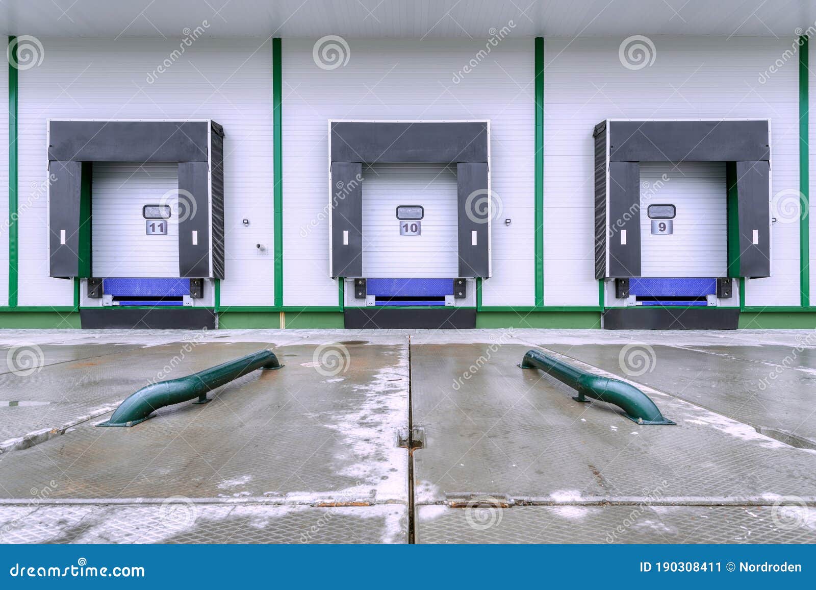 Loading Gates of a Large Industrial Warehouse. Industrial Interior ...