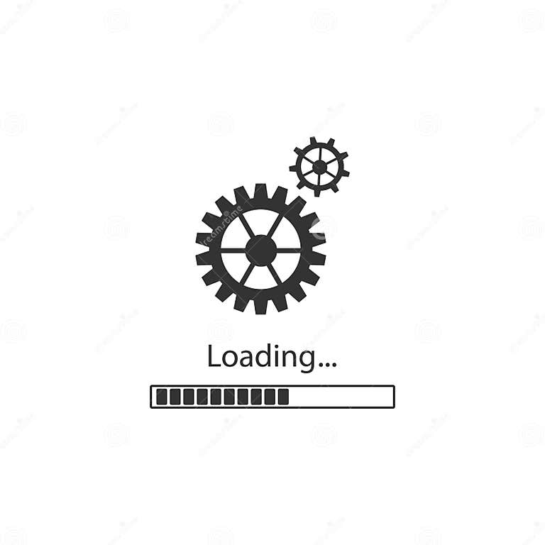 Loading and Gear Icon Isolated. Progress Bar Icon. System Software ...