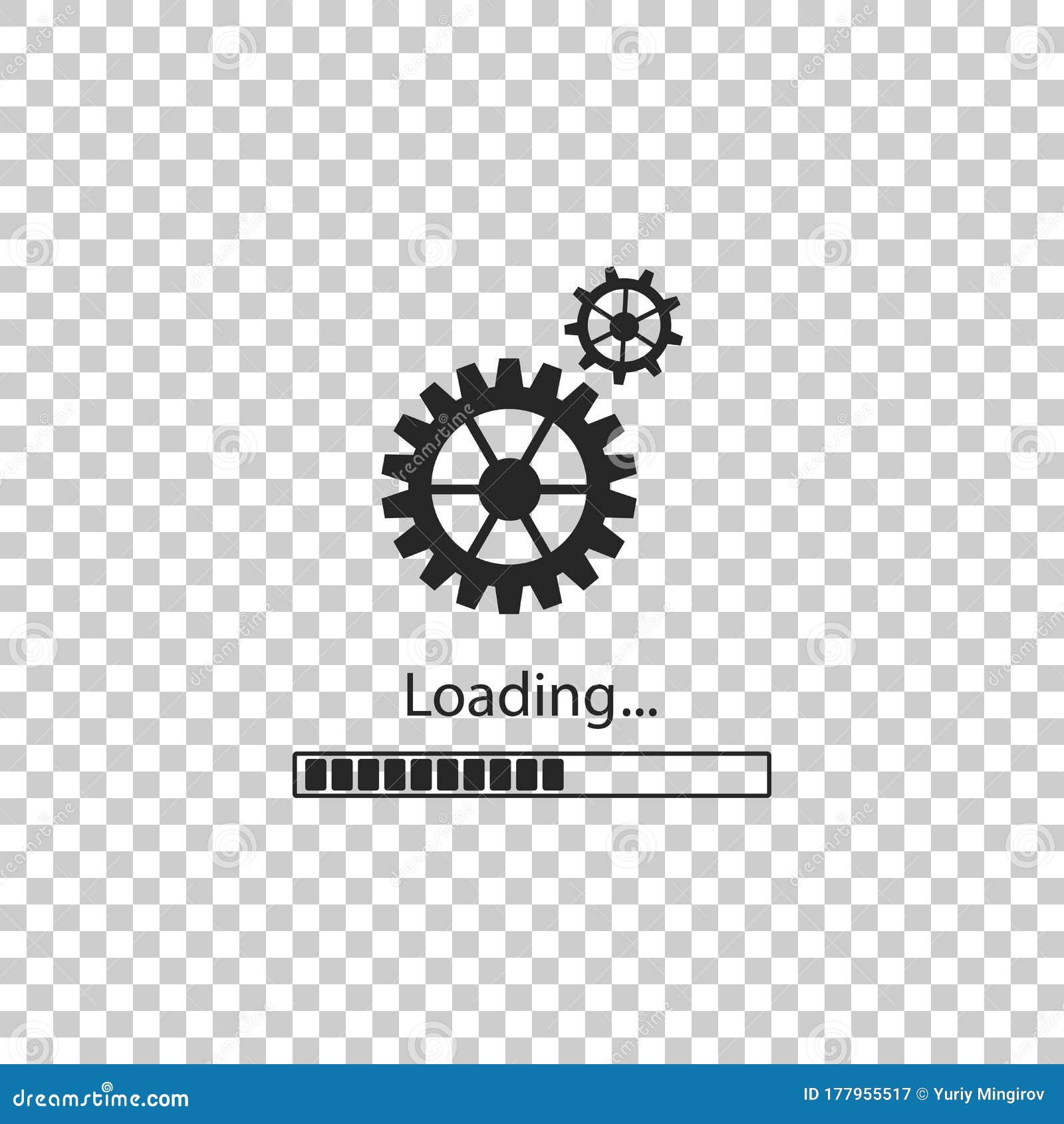 Loading And Gear Icon Isolated On Transparent Background. Progress Bar ... Loading And Gear Icon Isolated On Transparent Background. Progress Bar ...