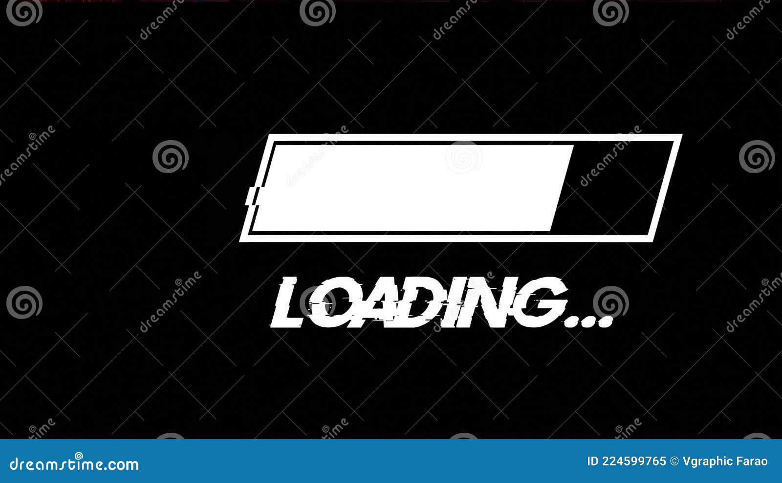 Loading with Glitch Screen Effects on a Black Background. Stock Video ...