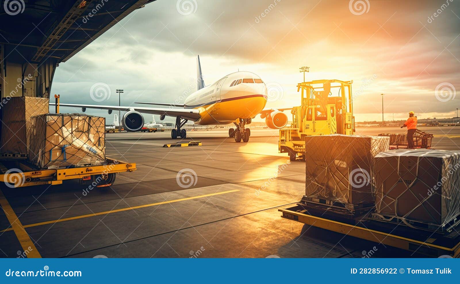 Loading of Goods on Board a Cargo Plane, Airport , Business Logistic ...