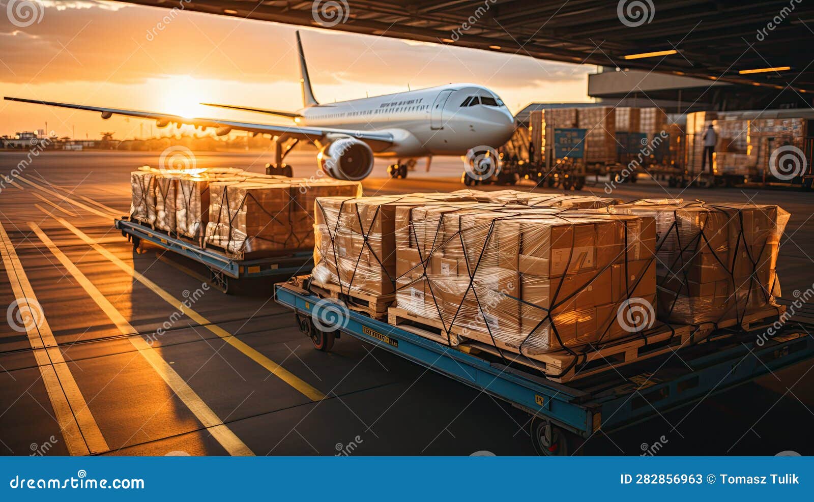 Loading of Goods on Board a Cargo Plane, Airport , Business Logistic ...