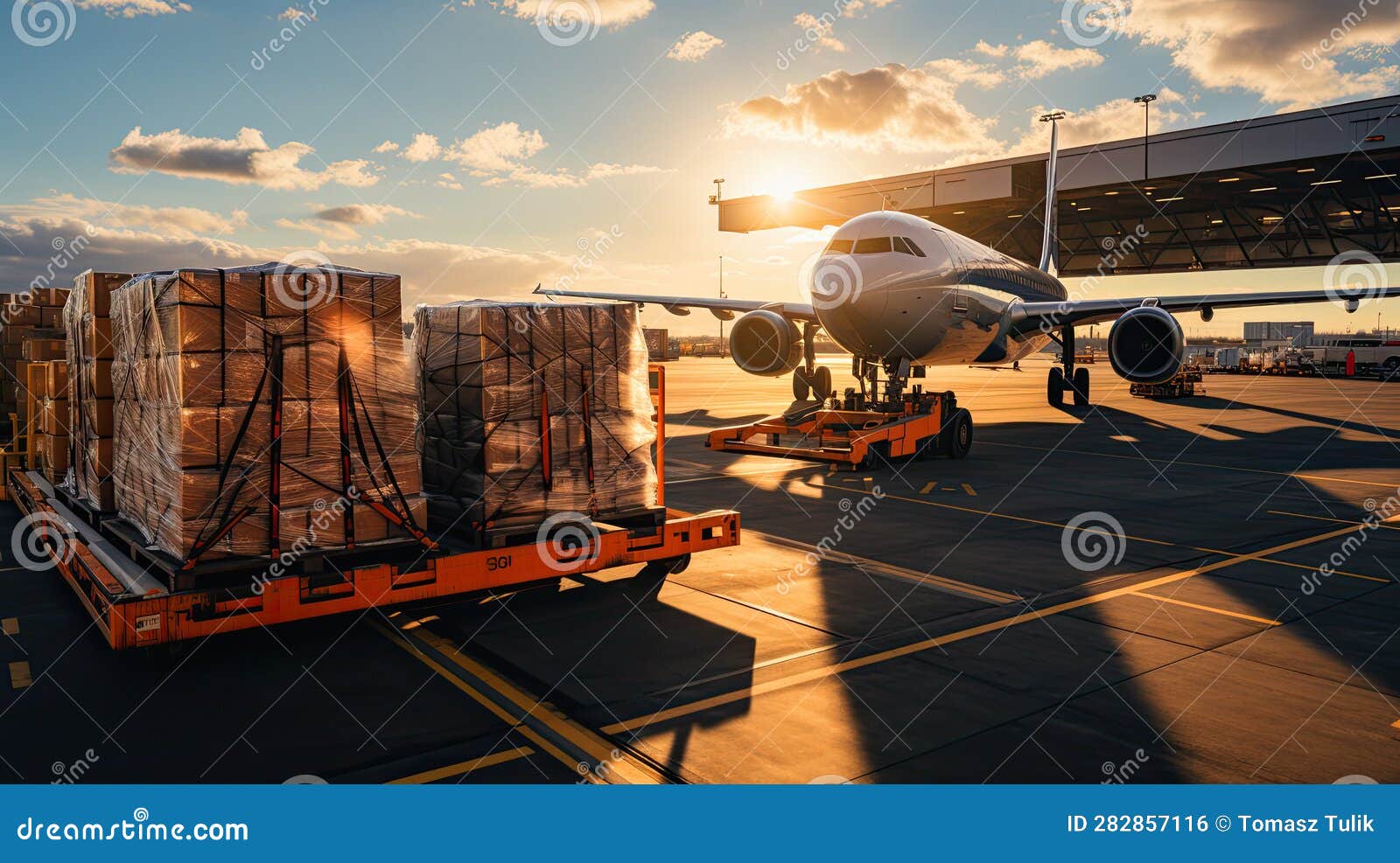 Loading of Goods on Board a Cargo Plane, Airport , Business Logistic ...
