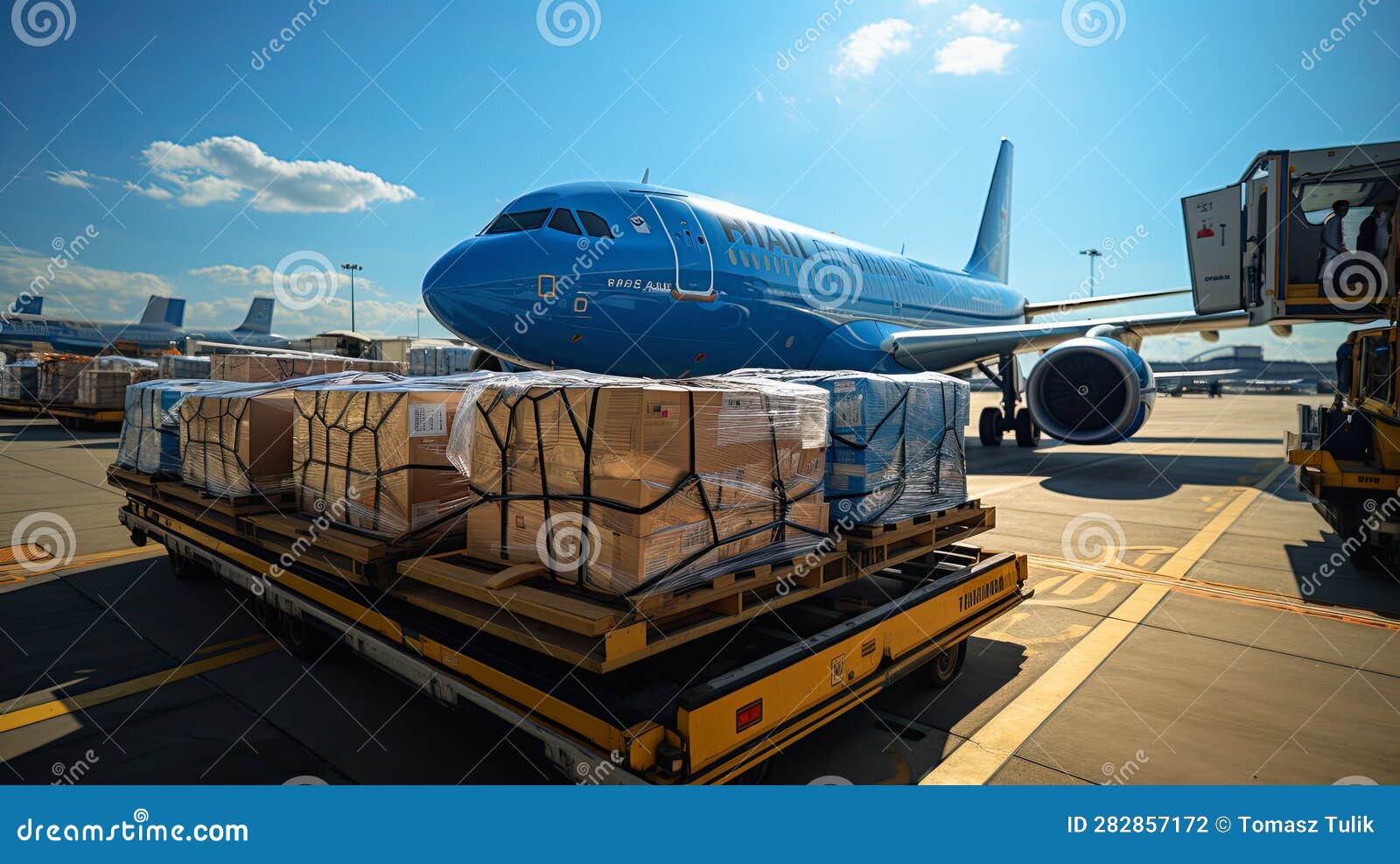 Loading of Goods on Board a Cargo Plane, Airport , Business Logistic ...