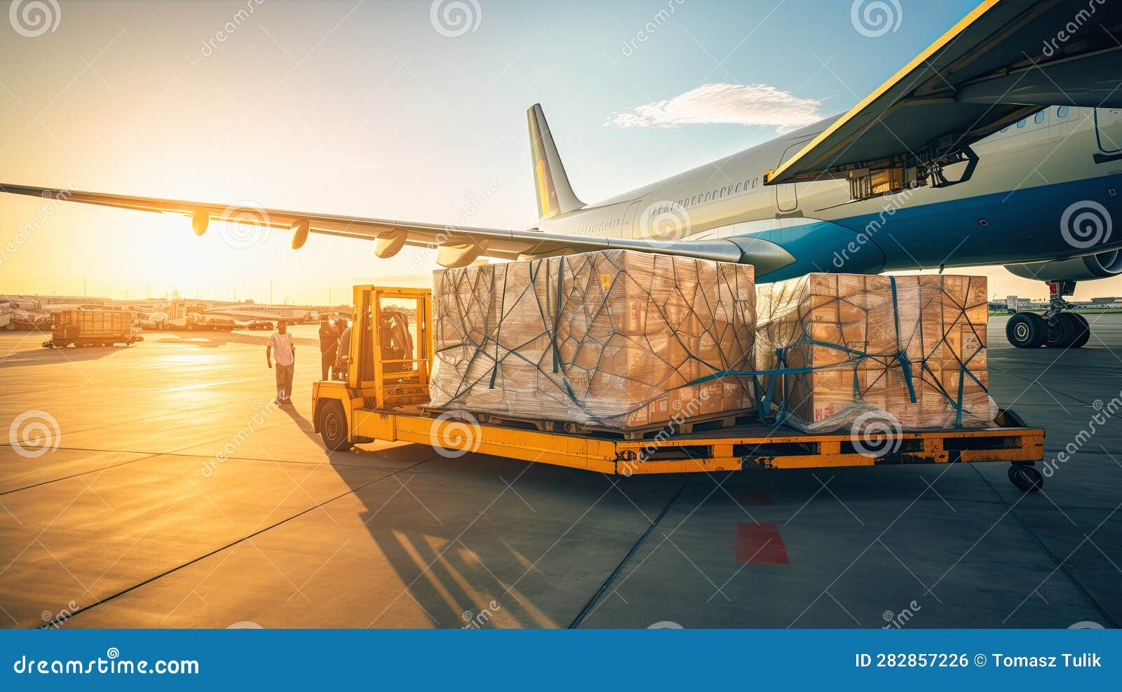 Loading of Goods on Board a Cargo Plane, Airport , Business Logistic ...