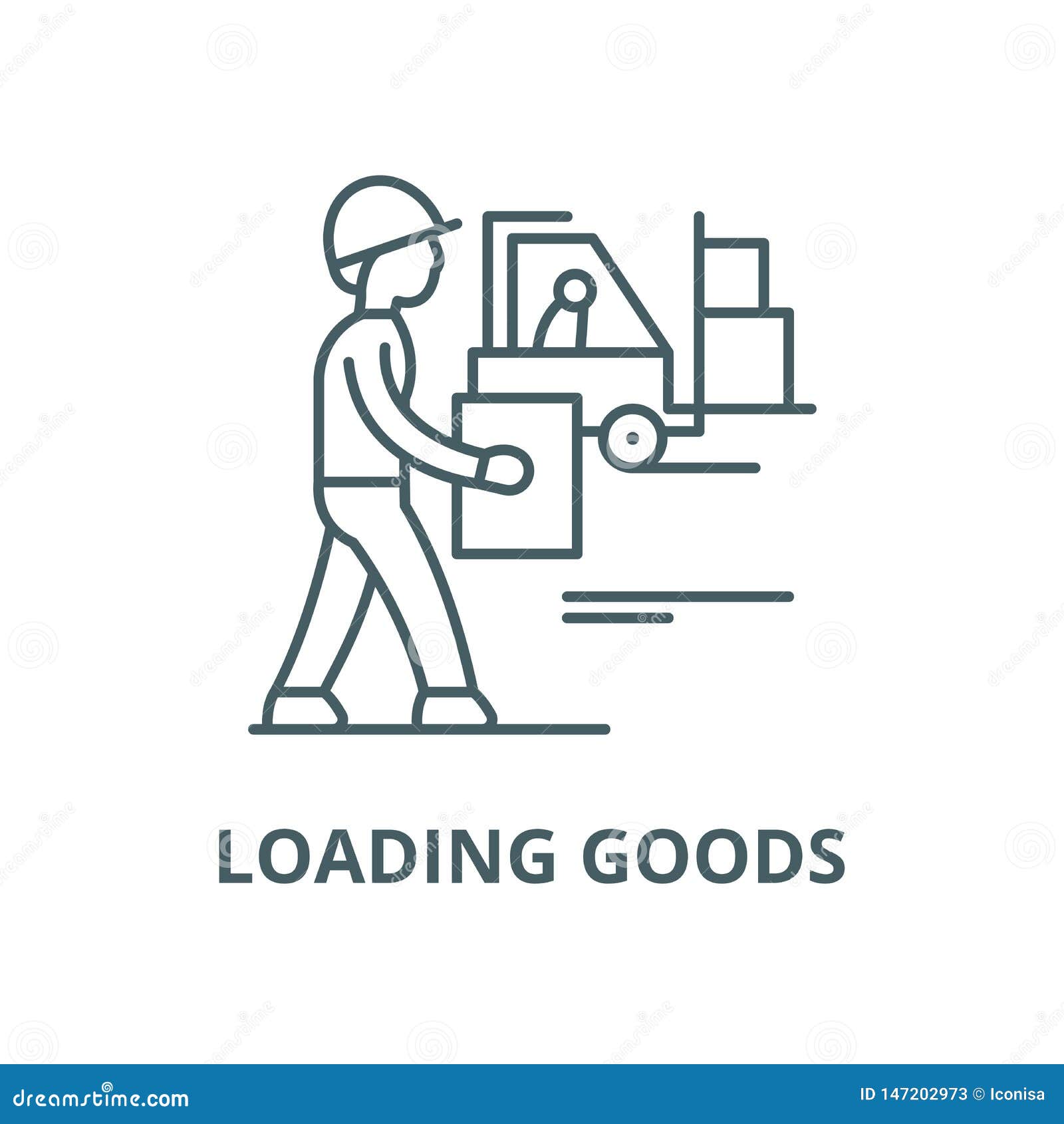 Loading Goods Vector Line Icon, Linear Concept, Outline Sign, Symbol ...