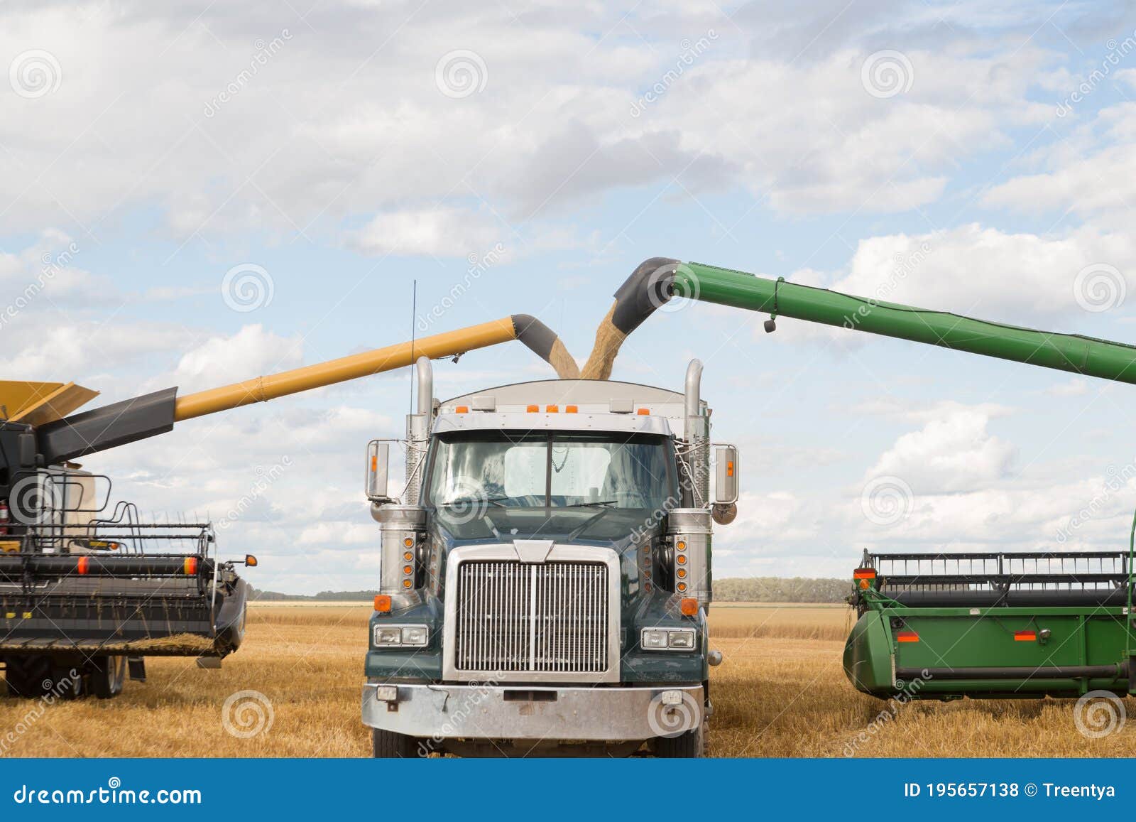 Loading Grain On A Ship In The Port. View From The River To The Port ...