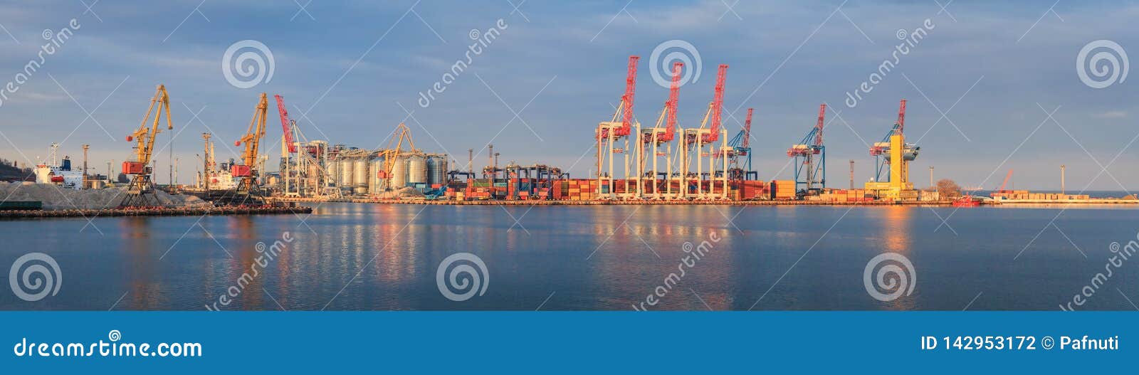 Loading Grain To the Ship in the Port. Stock Photo - Image of ...