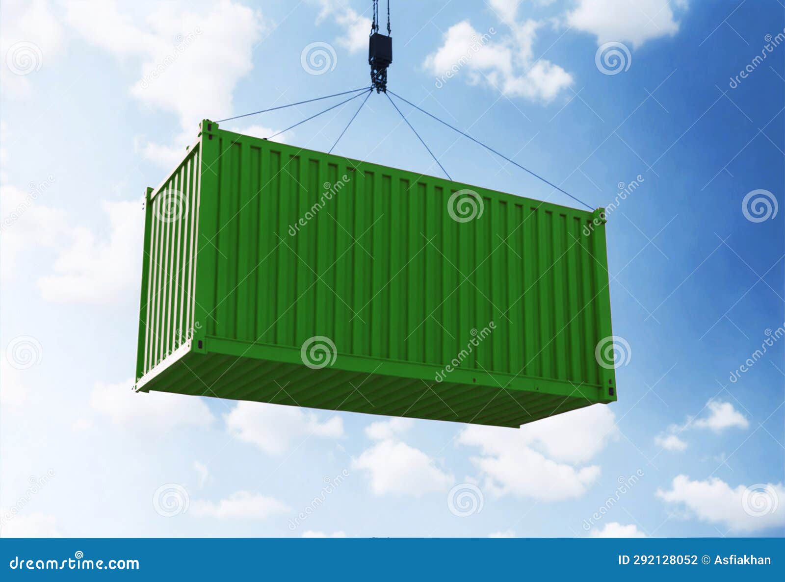 Green Cargo Container Loading Stock Illustration - Illustration of ...