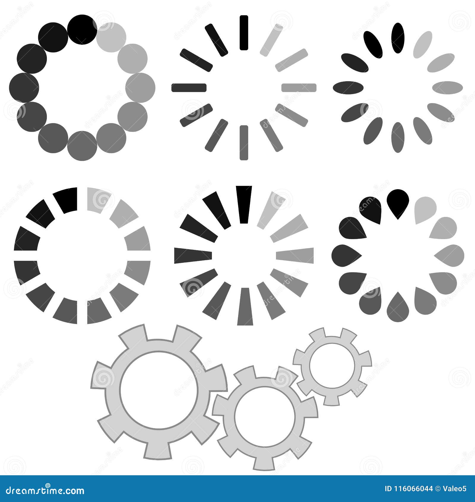 Loading Grey Icons stock vector. Illustration of process - 116066044