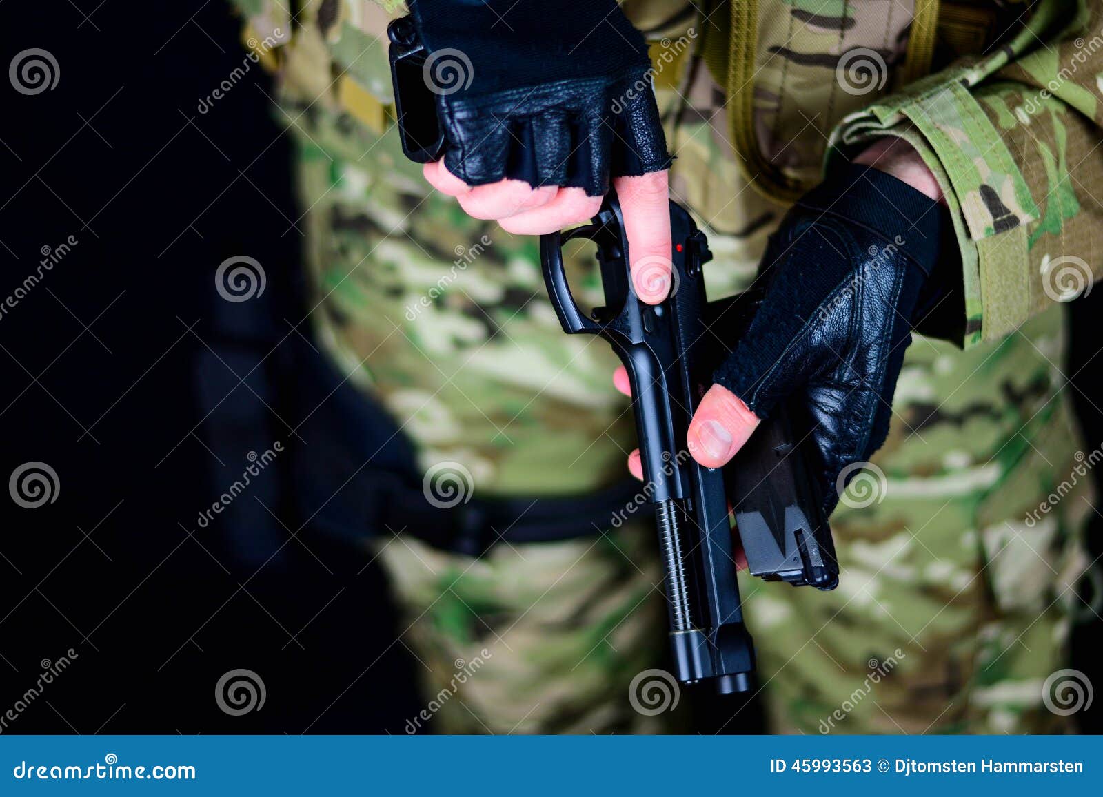 Loading a gun stock image. Image of loading, protection - 45993563