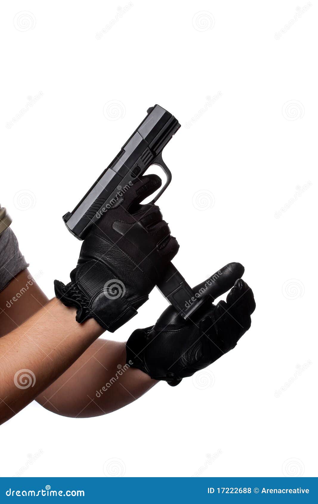 Loading Handgun Magazine. Bullets And Pistol Background. Charging Gun ...