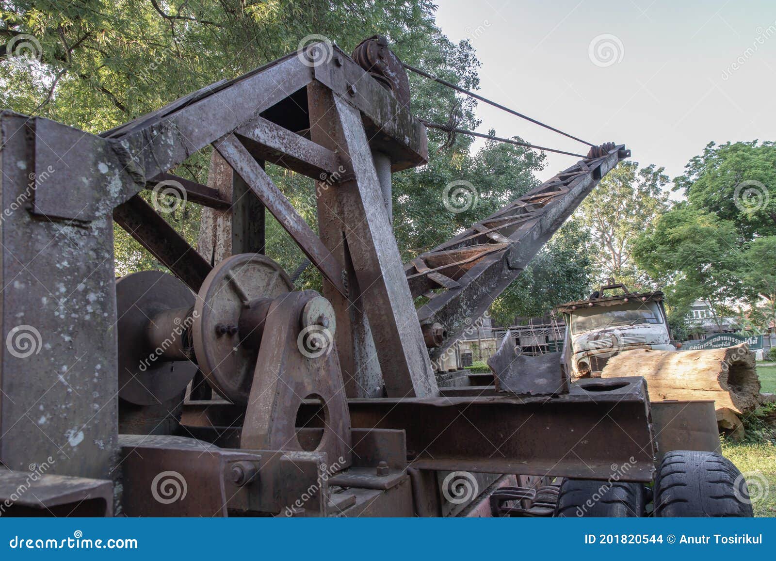 Loading Heavy Industrial Old Logging Truck Machine Stock Photo - Image ...