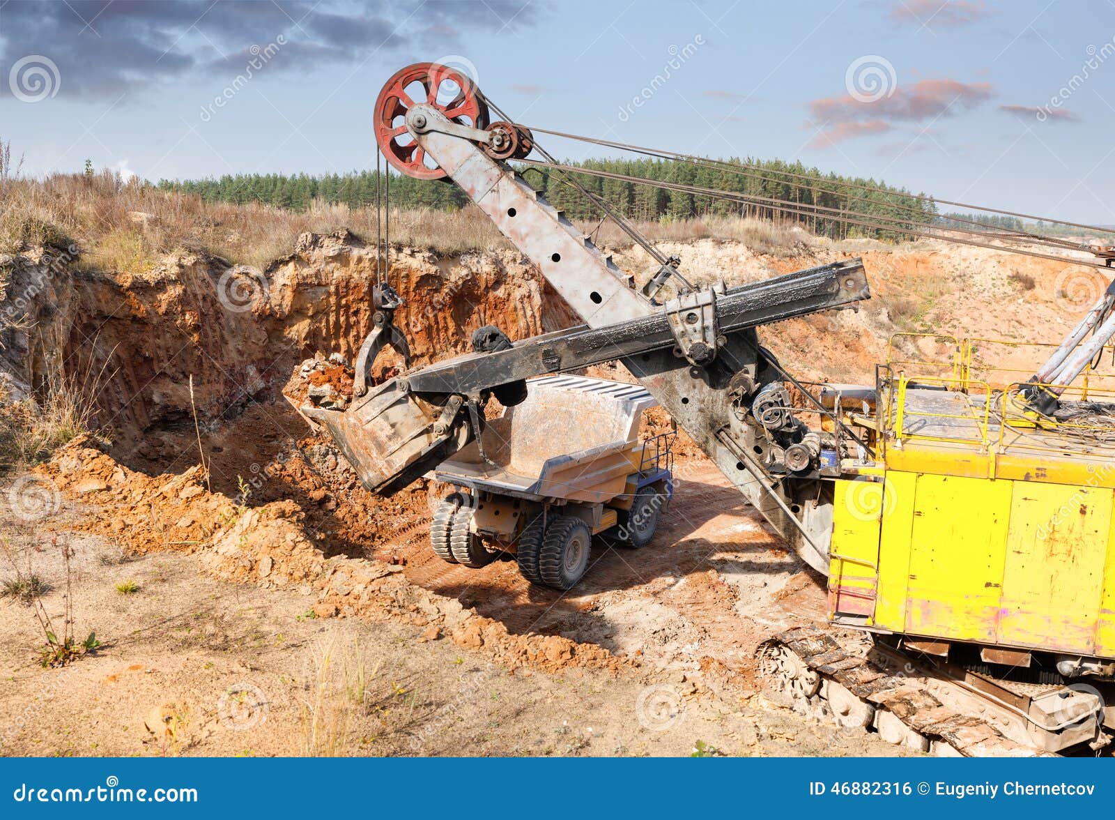 Loading heavy truck ground stock photo. Image of mining - 46882316
