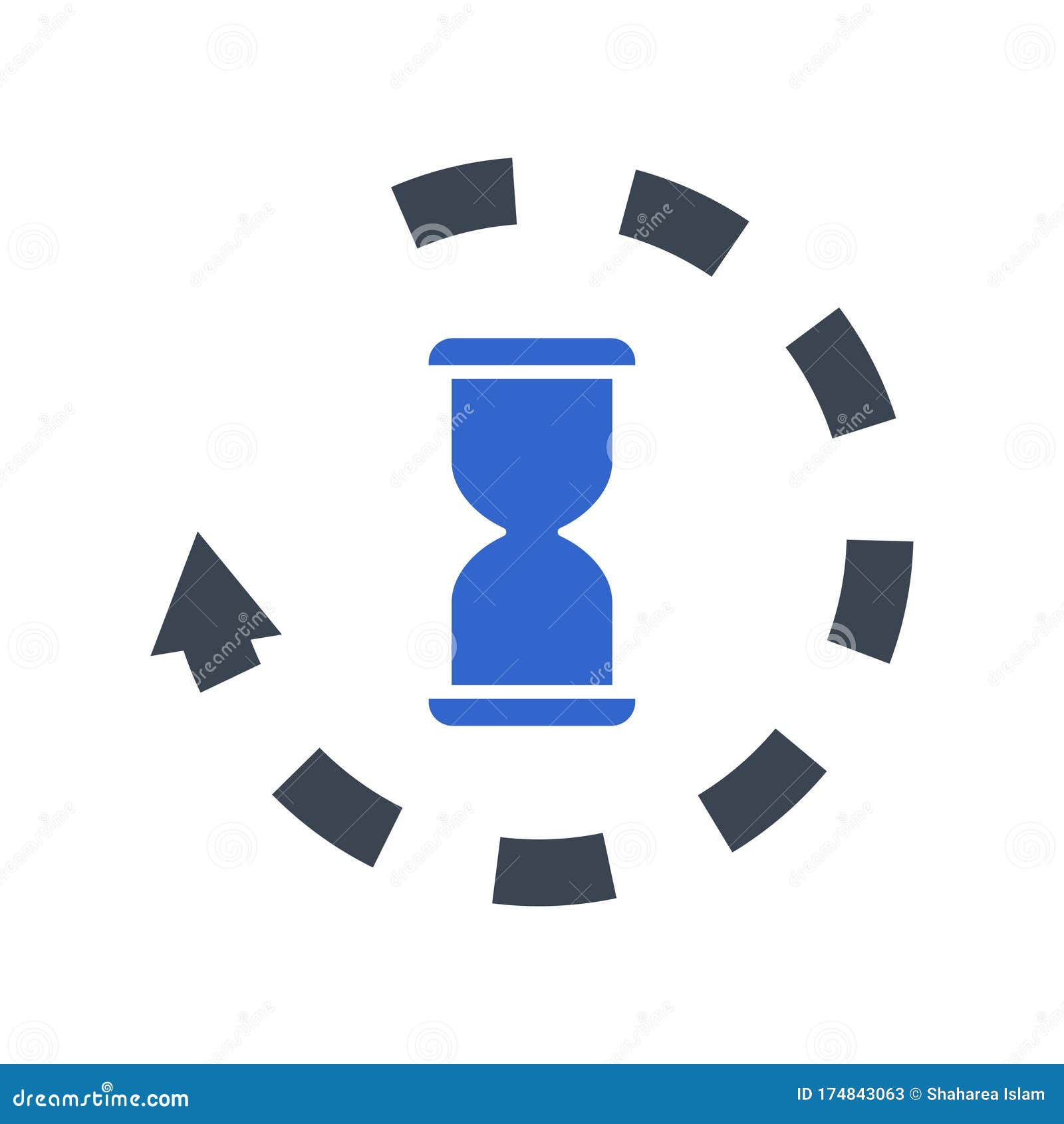 Loading, hourglass icon stock vector. Illustration of simple - 174843063