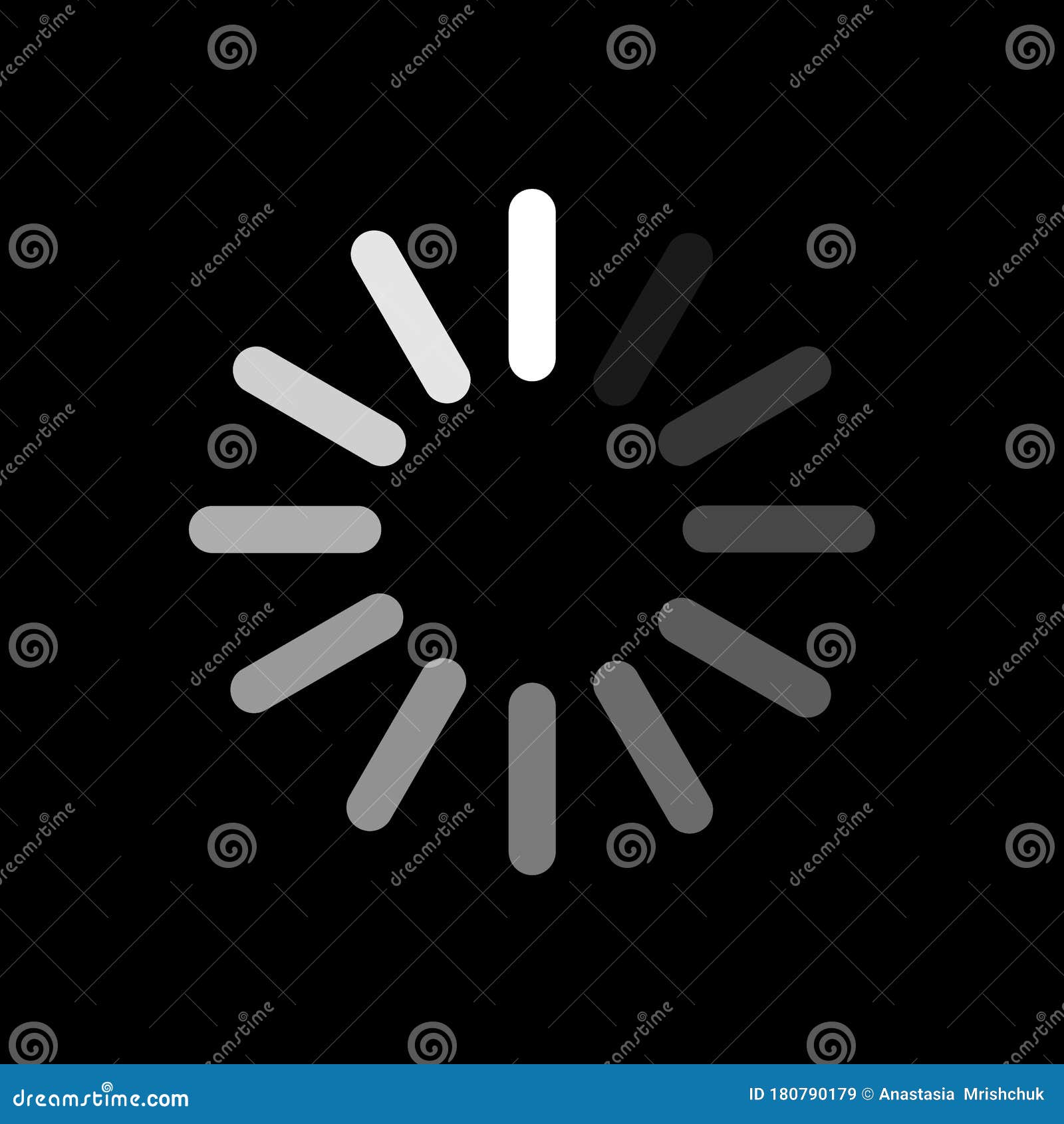 Loading Icon on Black Background. Vector Illustration Stock ...