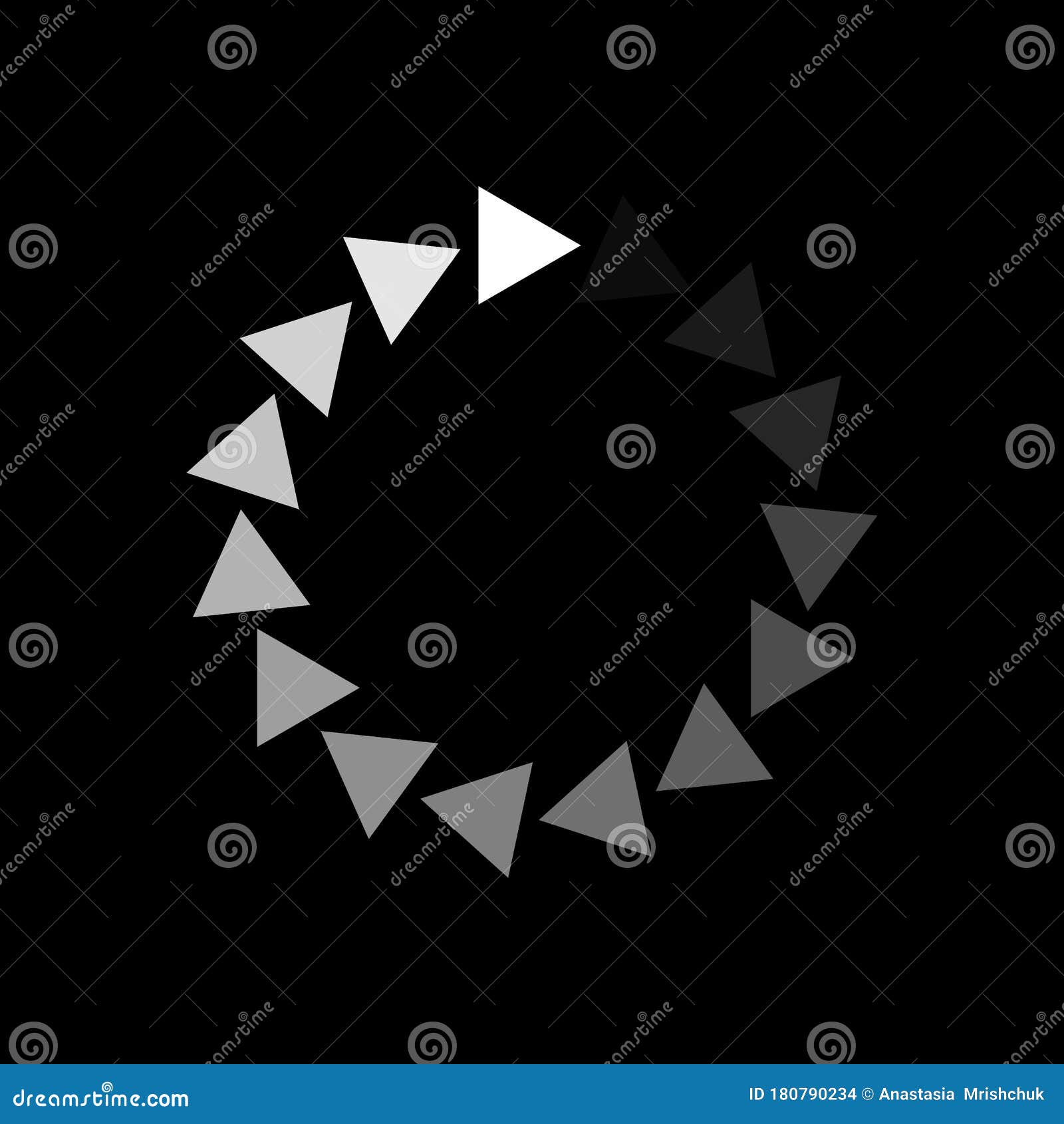 Loading Icon on Black Background. Vector Illustration Stock ...